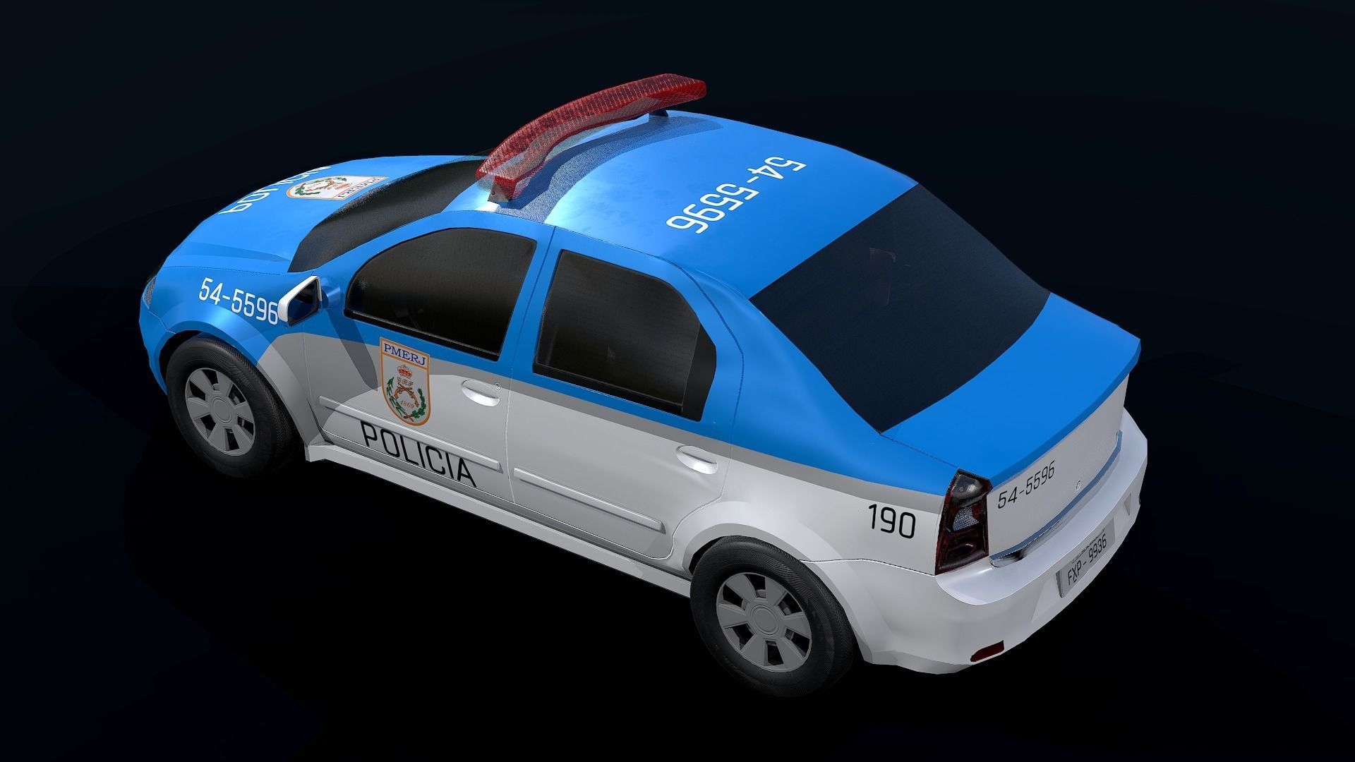 3D model Police Car - Rio de Janeiro VR / AR / low-poly | CGTrader