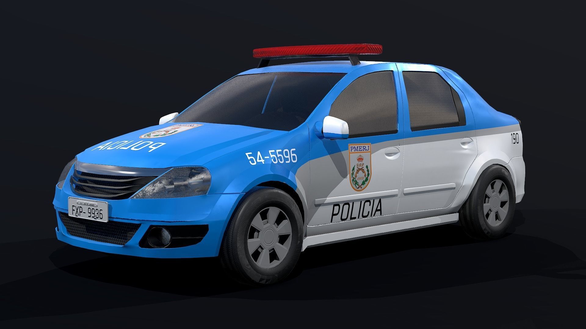 3D model Police Car - Rio de Janeiro VR / AR / low-poly | CGTrader