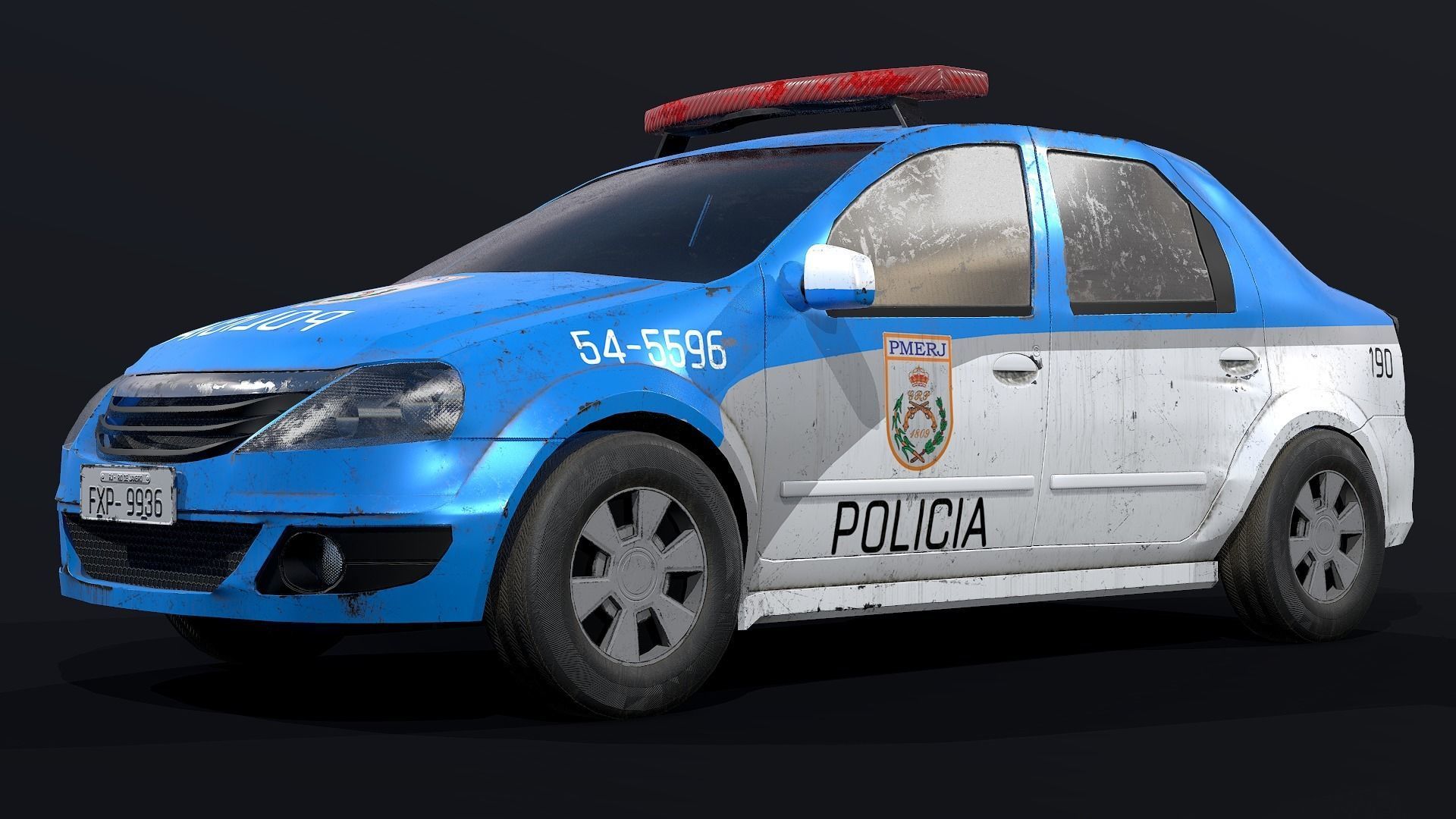 3D model Police Car - Rio de Janeiro VR / AR / low-poly | CGTrader
