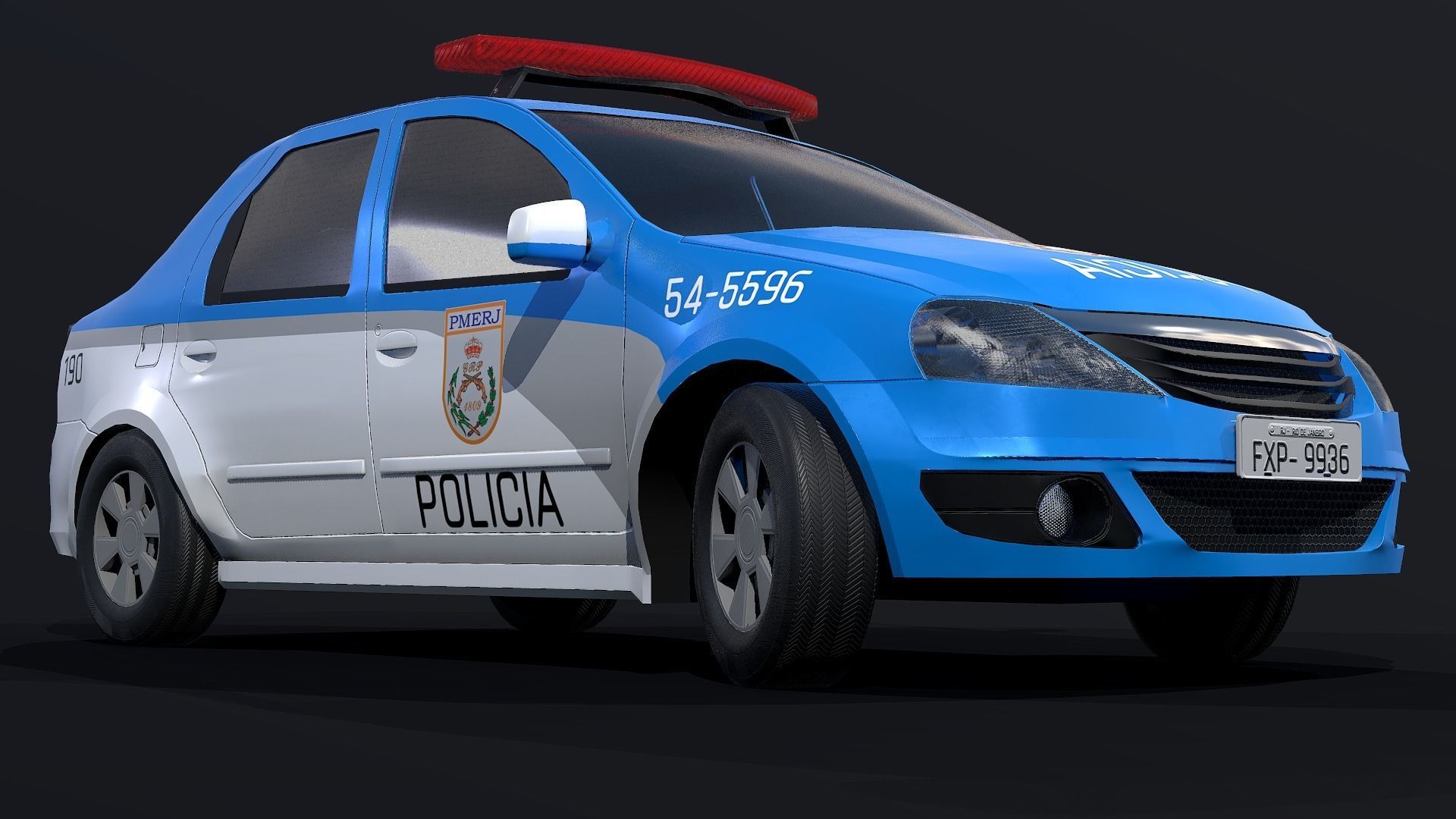 3D model Police Car - Rio de Janeiro VR / AR / low-poly | CGTrader