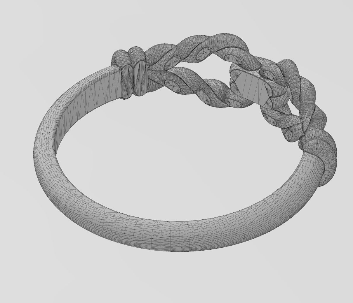 Braided wire double loop ring US size 5 to 11 3D model 3D printable ...