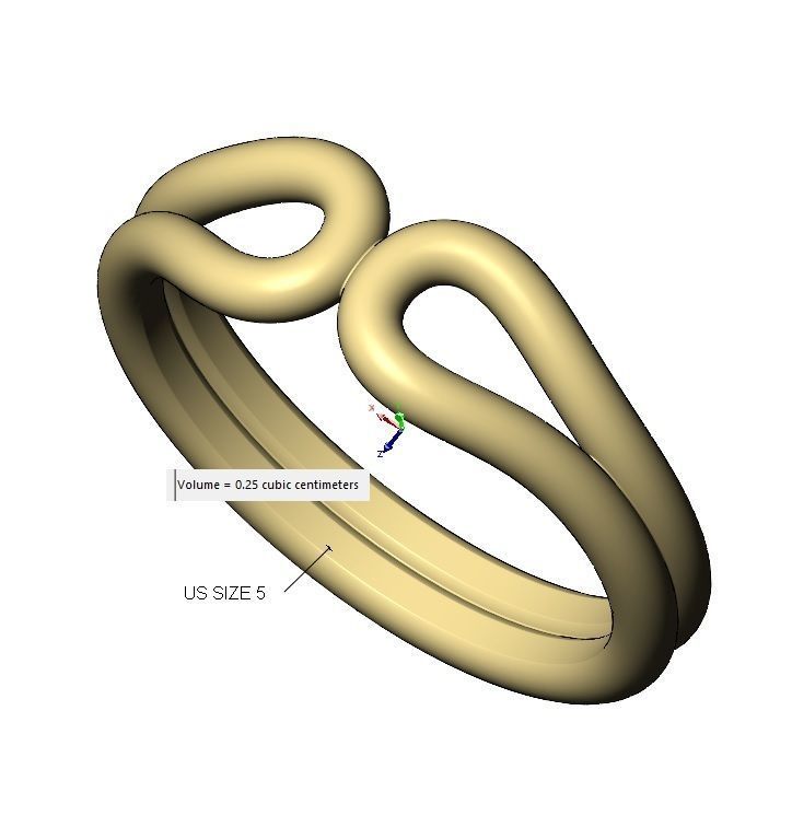 Simple double loop wire band US size 5 to 11 3D model 3D printable ...