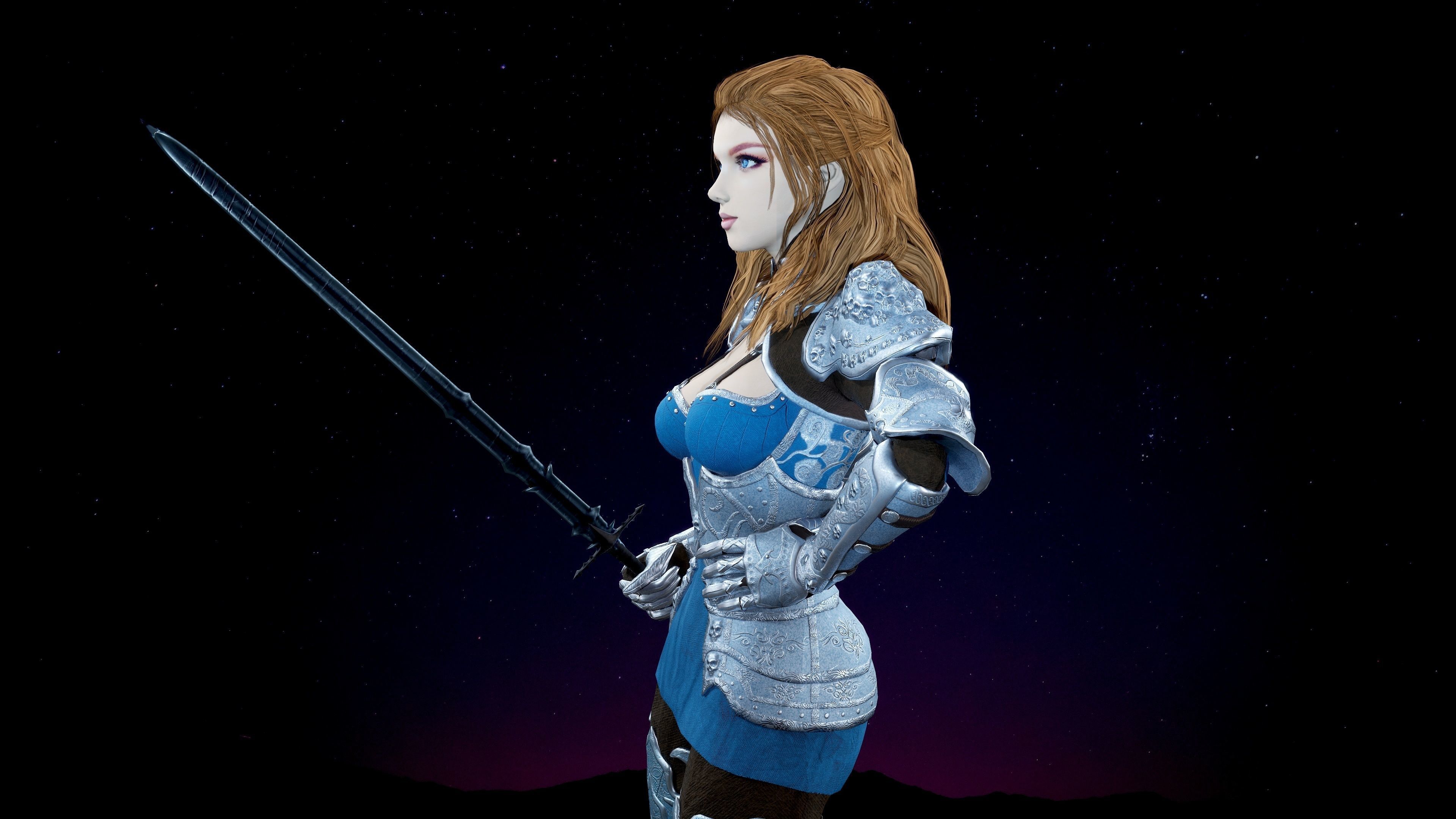 3D model Lady Knight VR / AR / low-poly rigged animated | CGTrader
