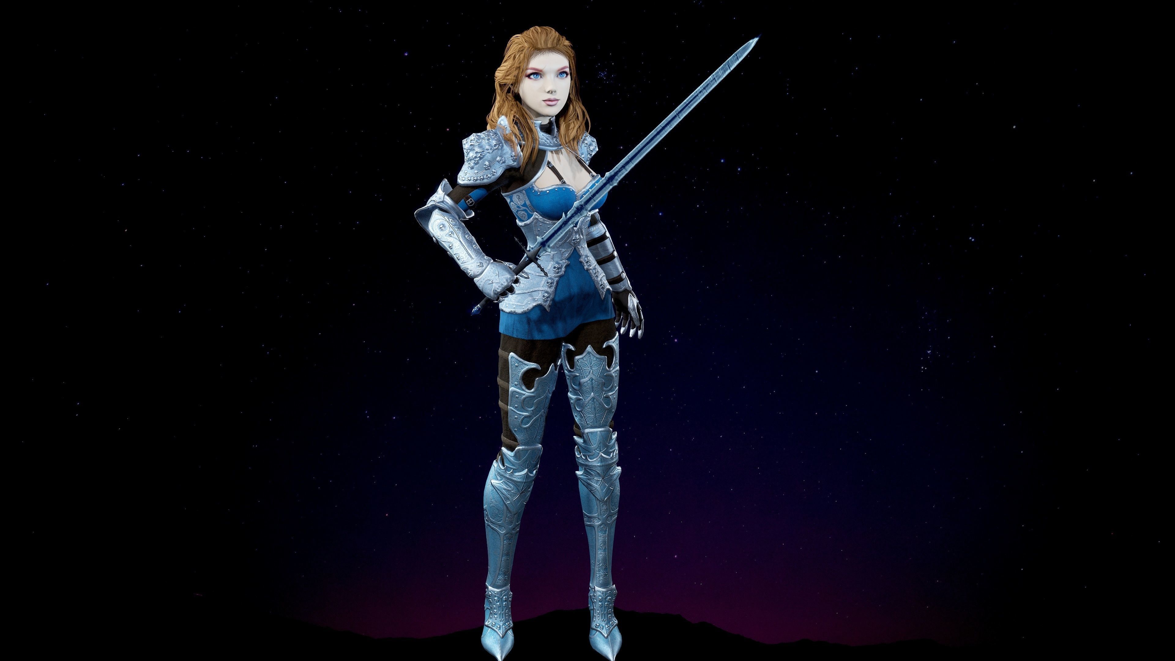 3D model Lady Knight VR / AR / low-poly rigged animated | CGTrader