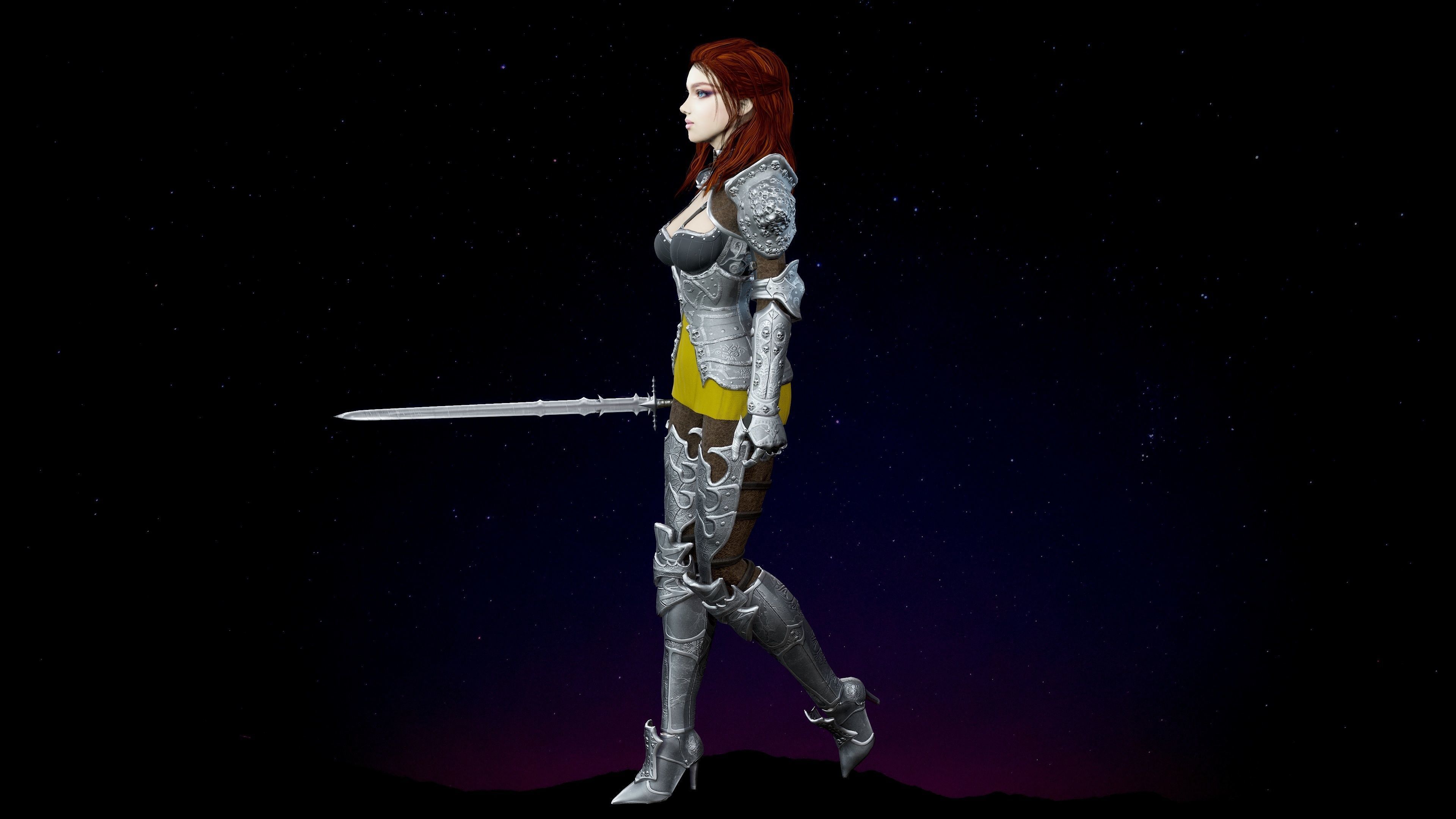 3D model Lady Knight VR / AR / low-poly rigged animated | CGTrader