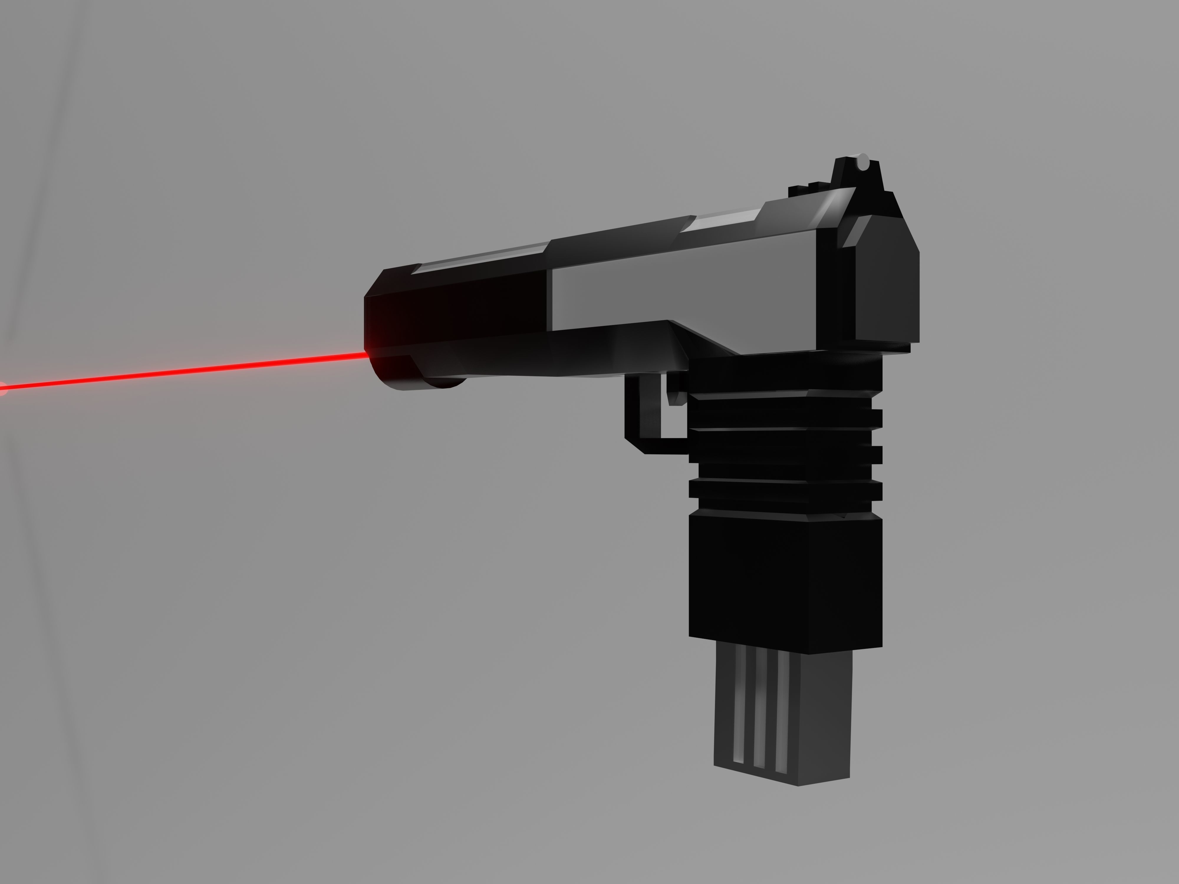 3D model Gun with laser for your game VR / AR / low-poly | CGTrader