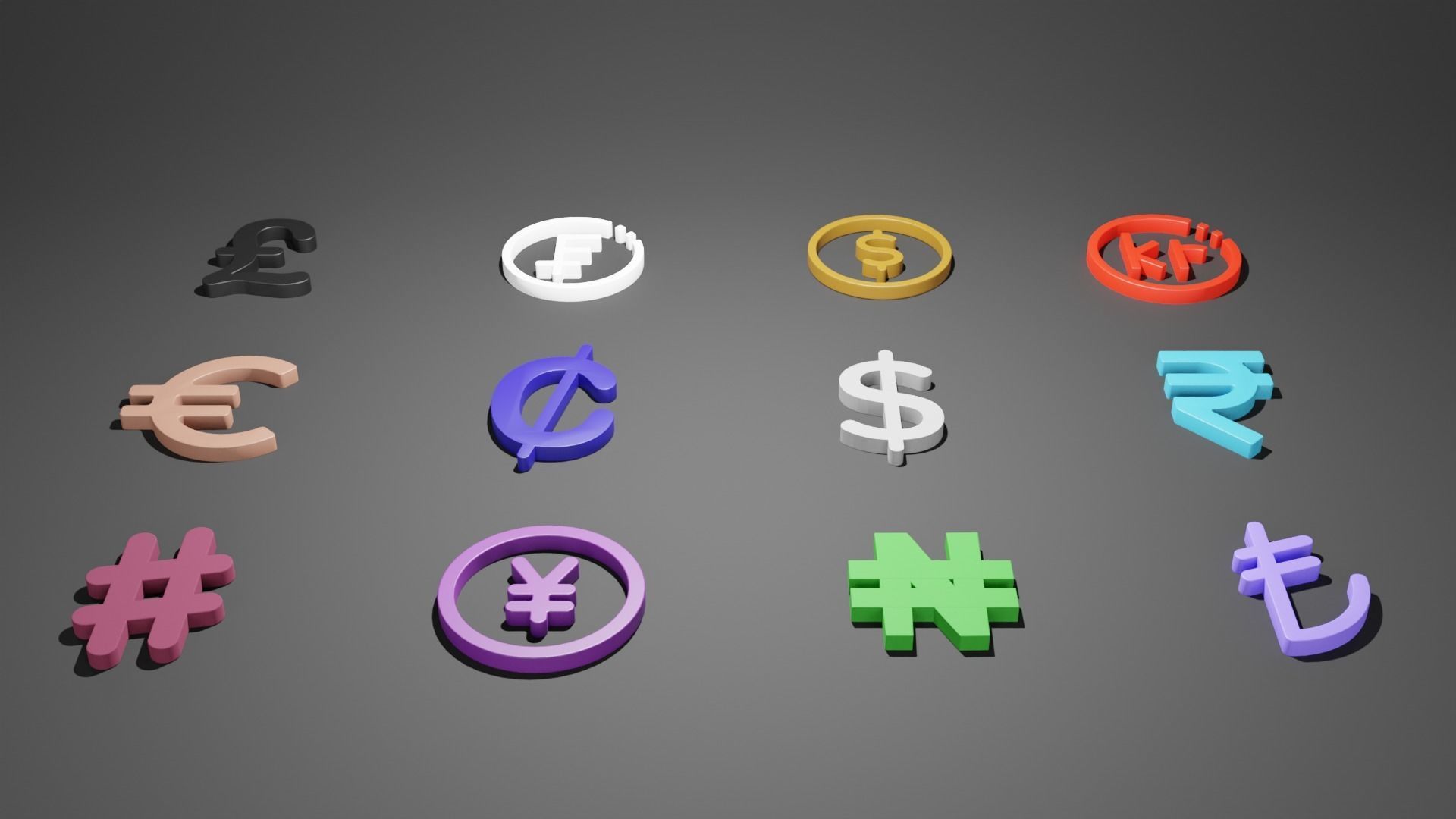 3D model Currency 3D model Signs and symbols VR / AR / low-poly | CGTrader