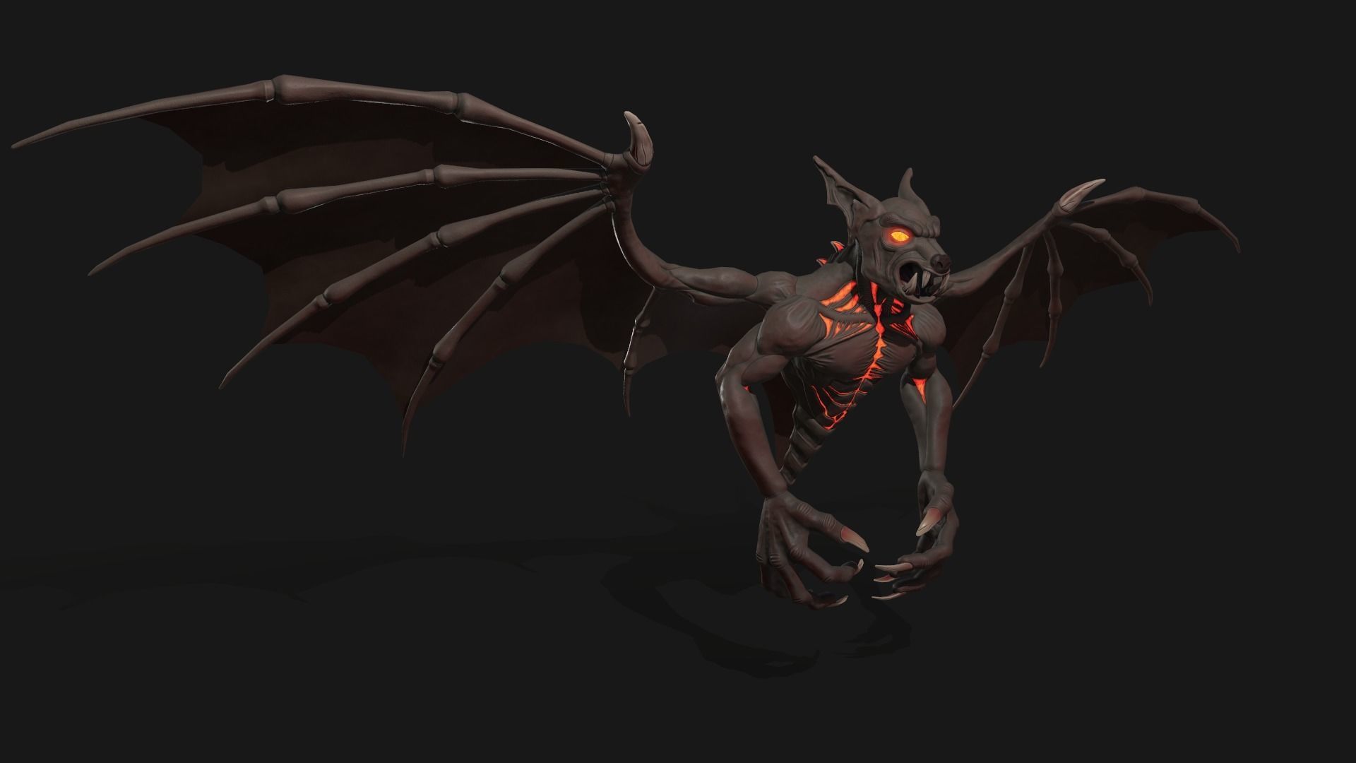 3D model Hell Bat - Game Ready VR / AR / low-poly rigged animated ...