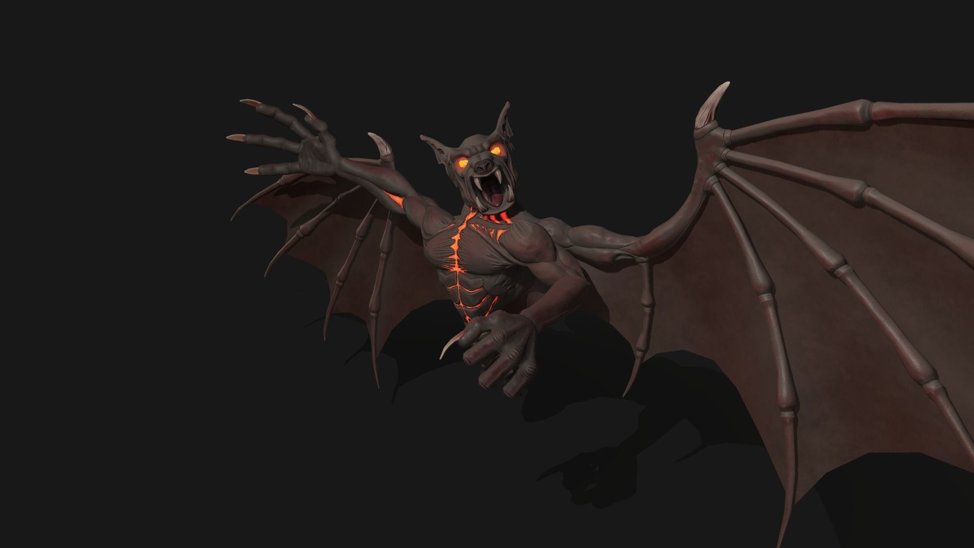 3D model Hell Bat - Game Ready VR / AR / low-poly rigged animated ...