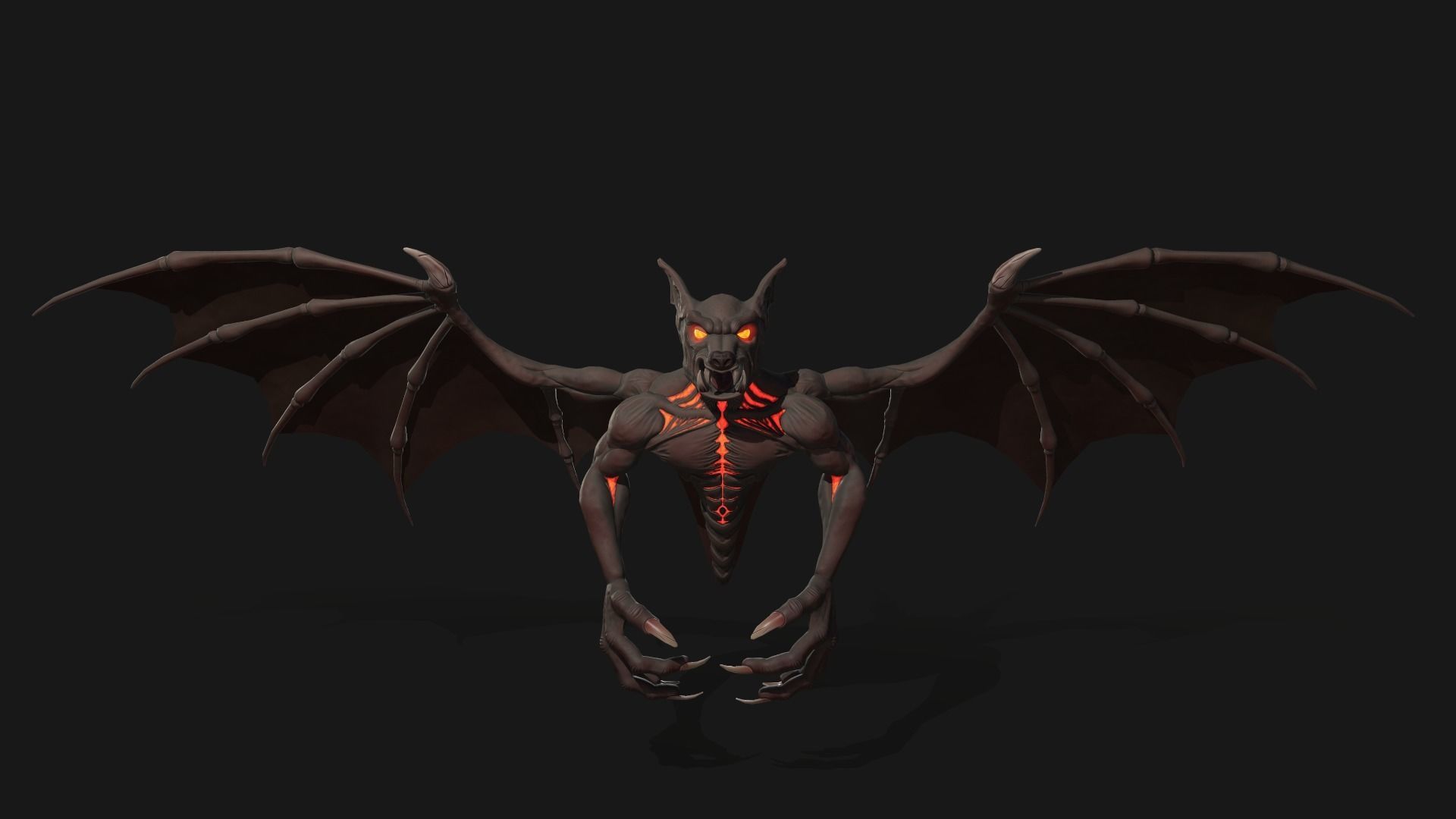 3D model Hell Bat - Game Ready VR / AR / low-poly rigged animated ...