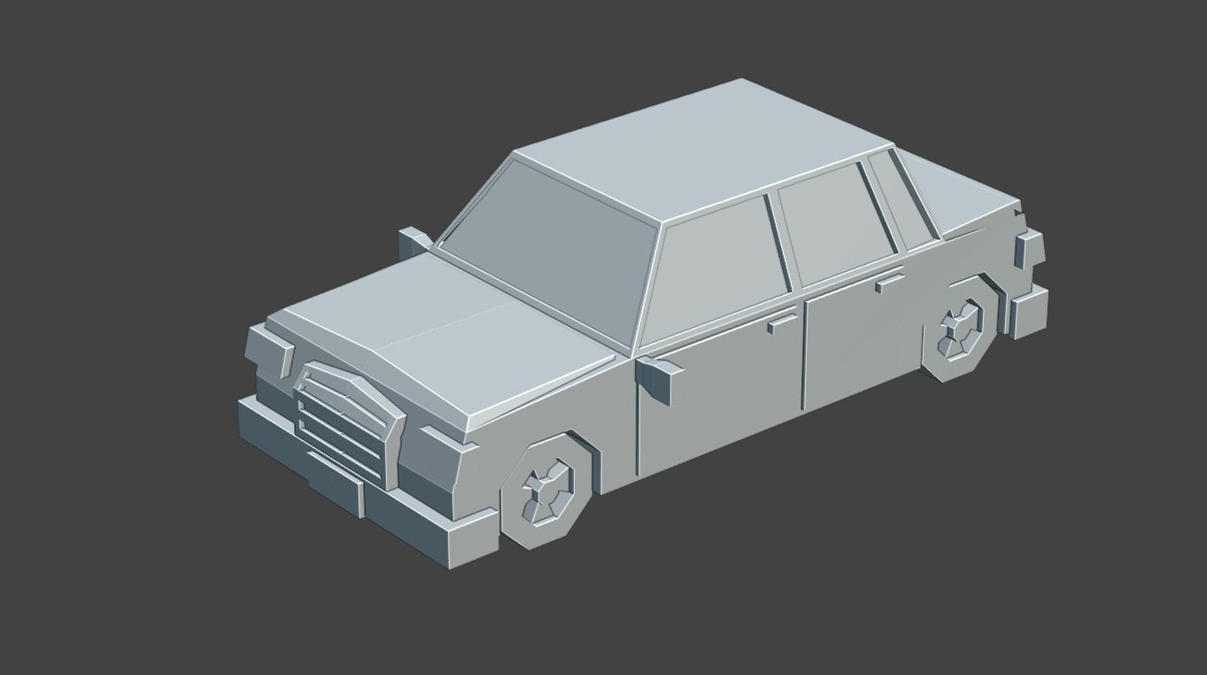3D model Stylized low polygon car is ready for the game VR / AR / low ...