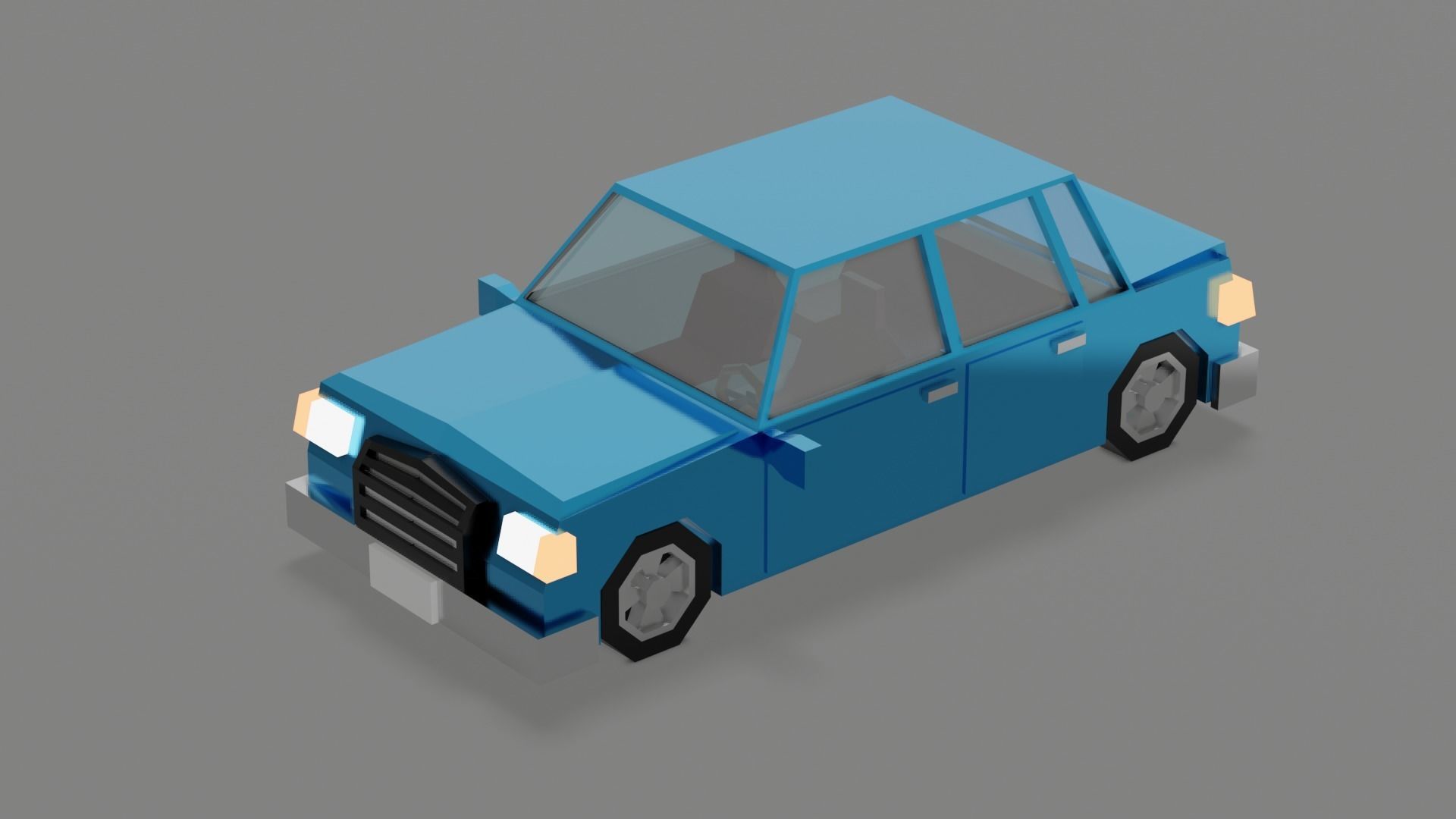 Stylized low polygon car is ready for the game 3D model