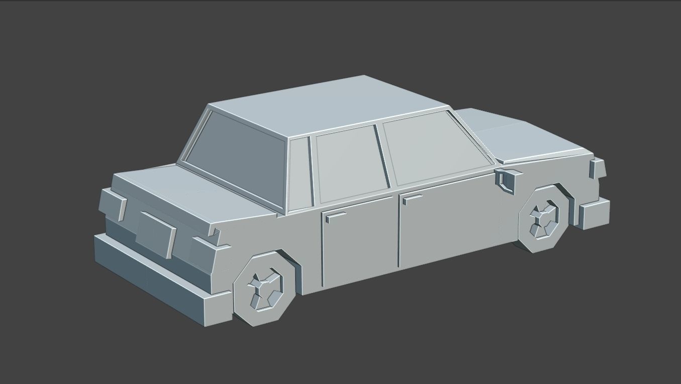 3D model Stylized low polygon car is ready for the game VR / AR / low ...