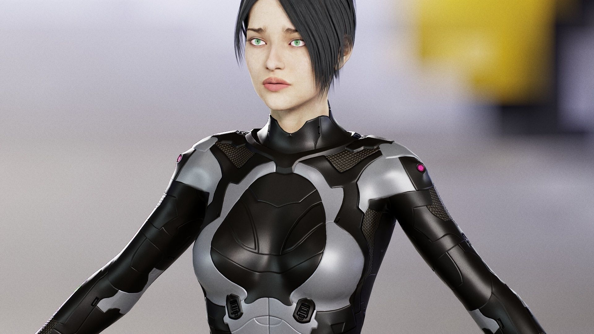 3D model Lilly Sci Fi Girl Character VR / AR / low-poly rigged animated ...