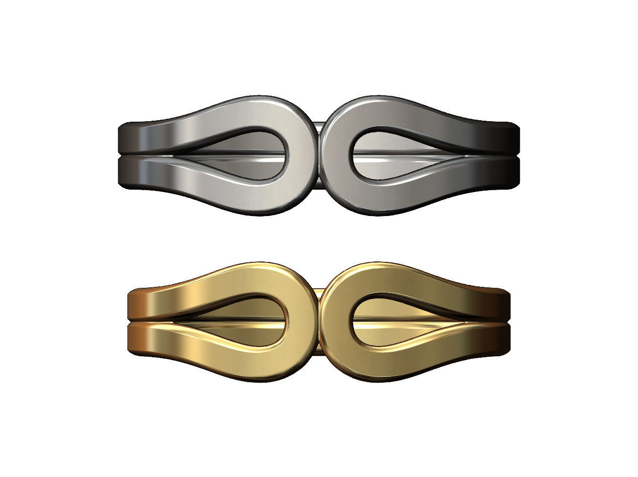 Simple flat double loop band US size 5 to 11 3D model 3D printable ...