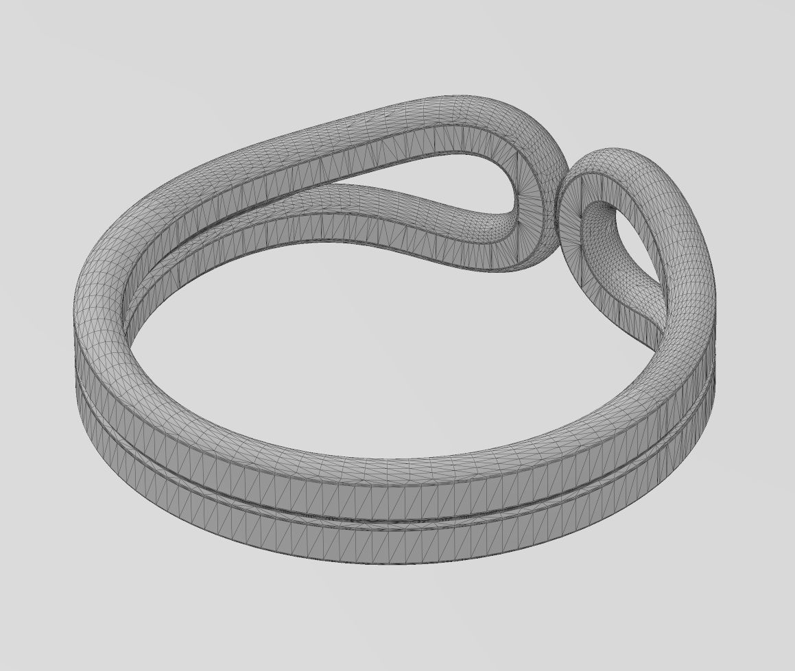 Simple flat double loop band US size 5 to 11 3D model 3D printable ...