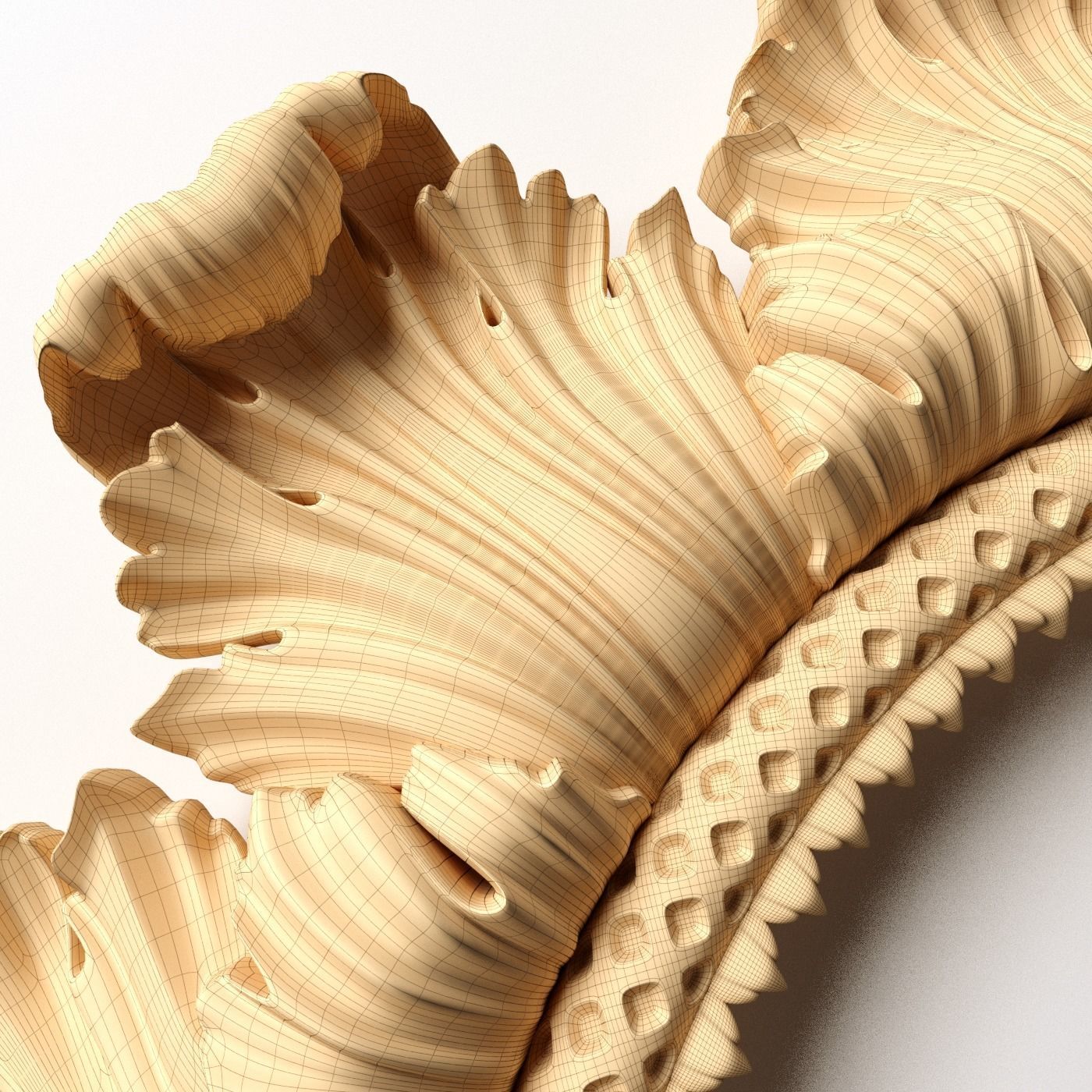 Carved round frame with acanthus leaves 3D model | CGTrader