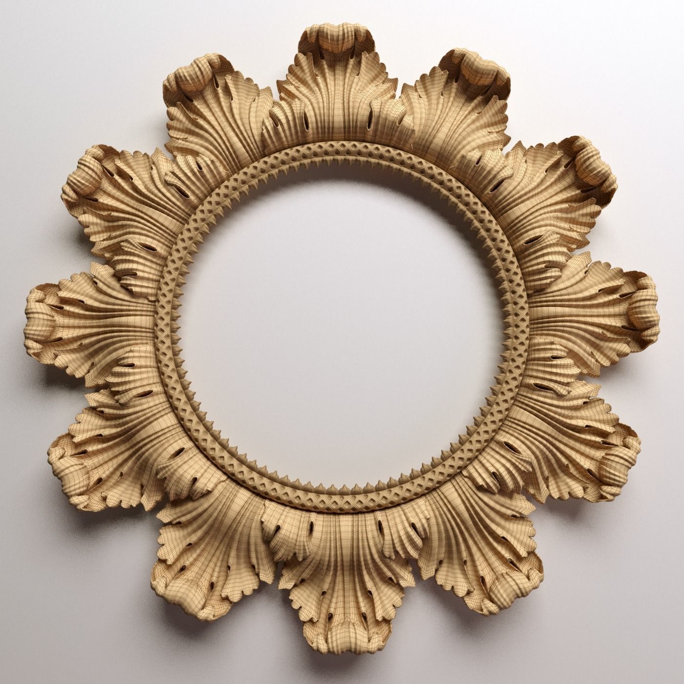 Carved round frame with acanthus leaves 3D model | CGTrader