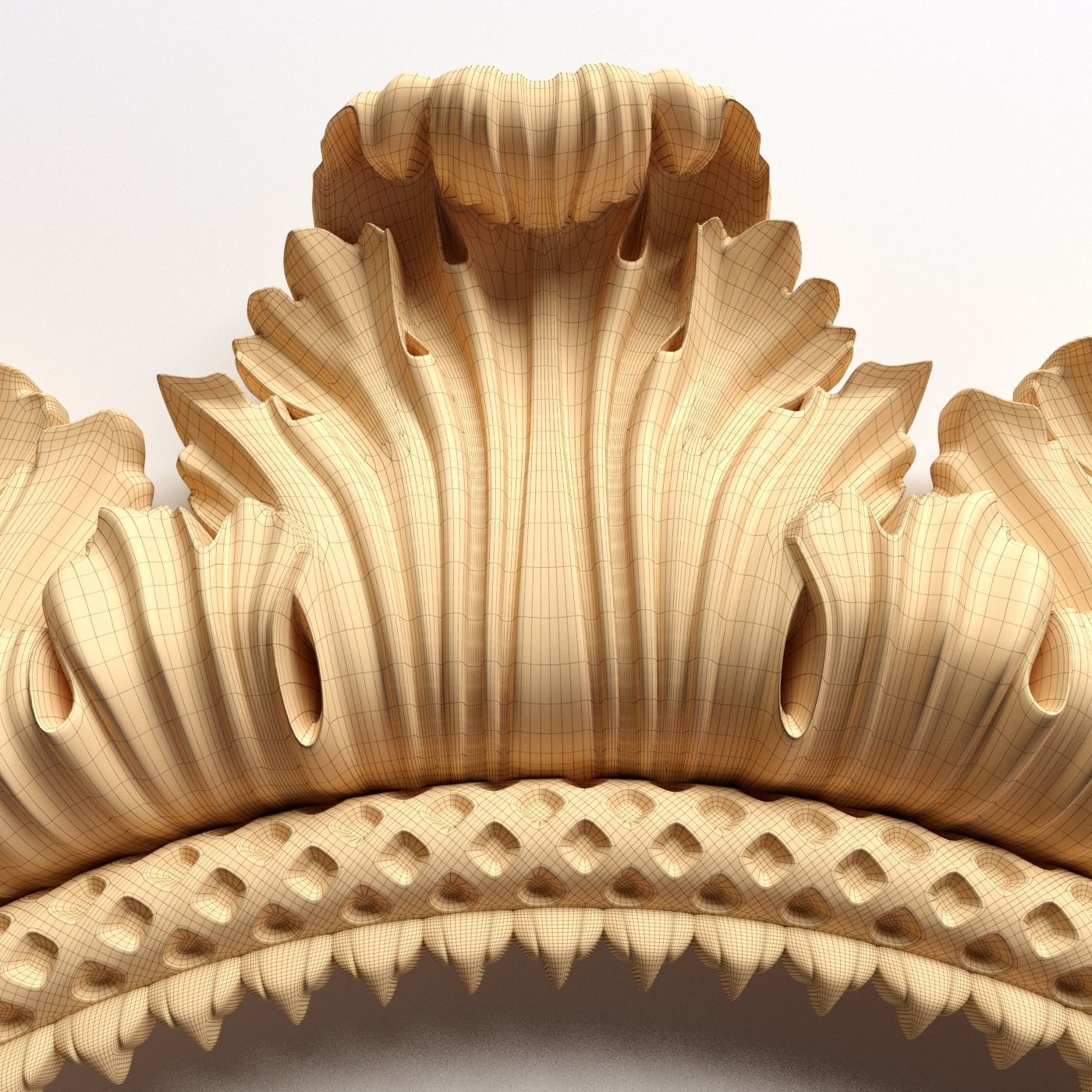 Carved round frame with acanthus leaves 3D model | CGTrader