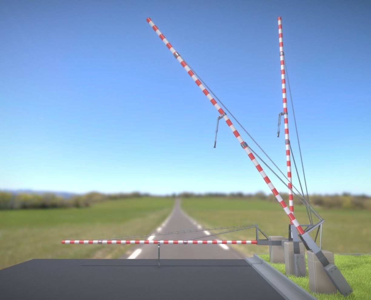 Railroad Barrier 8m High-Poly 3D model animated rigged | CGTrader