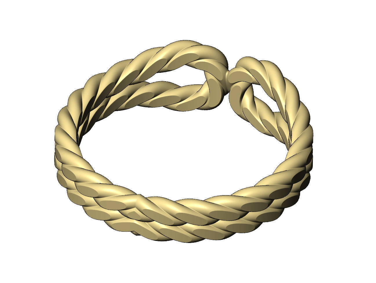 Faceted Twisted wire double loop band 3D model 3D printable | CGTrader