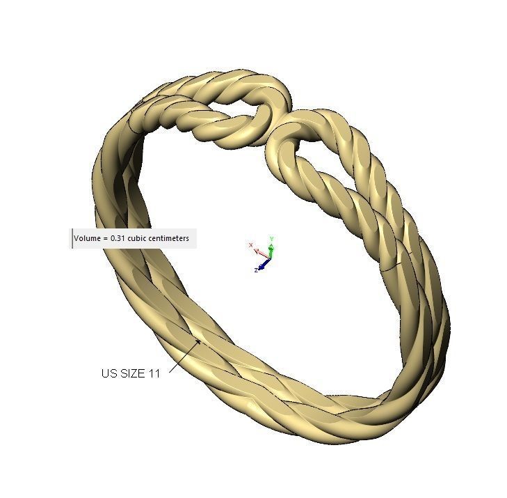 Faceted Twisted wire double loop band 3D model 3D printable | CGTrader