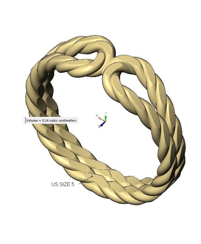 Faceted Twisted wire double loop band 3D model 3D printable | CGTrader