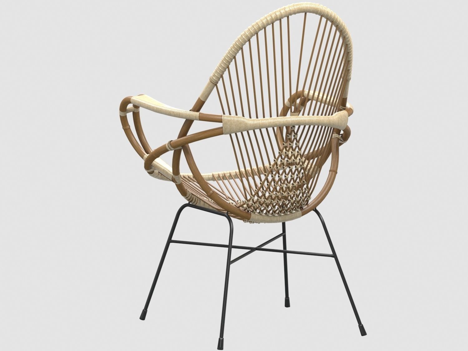 Diamond rattan armchair Wend Studio 3D model | CGTrader