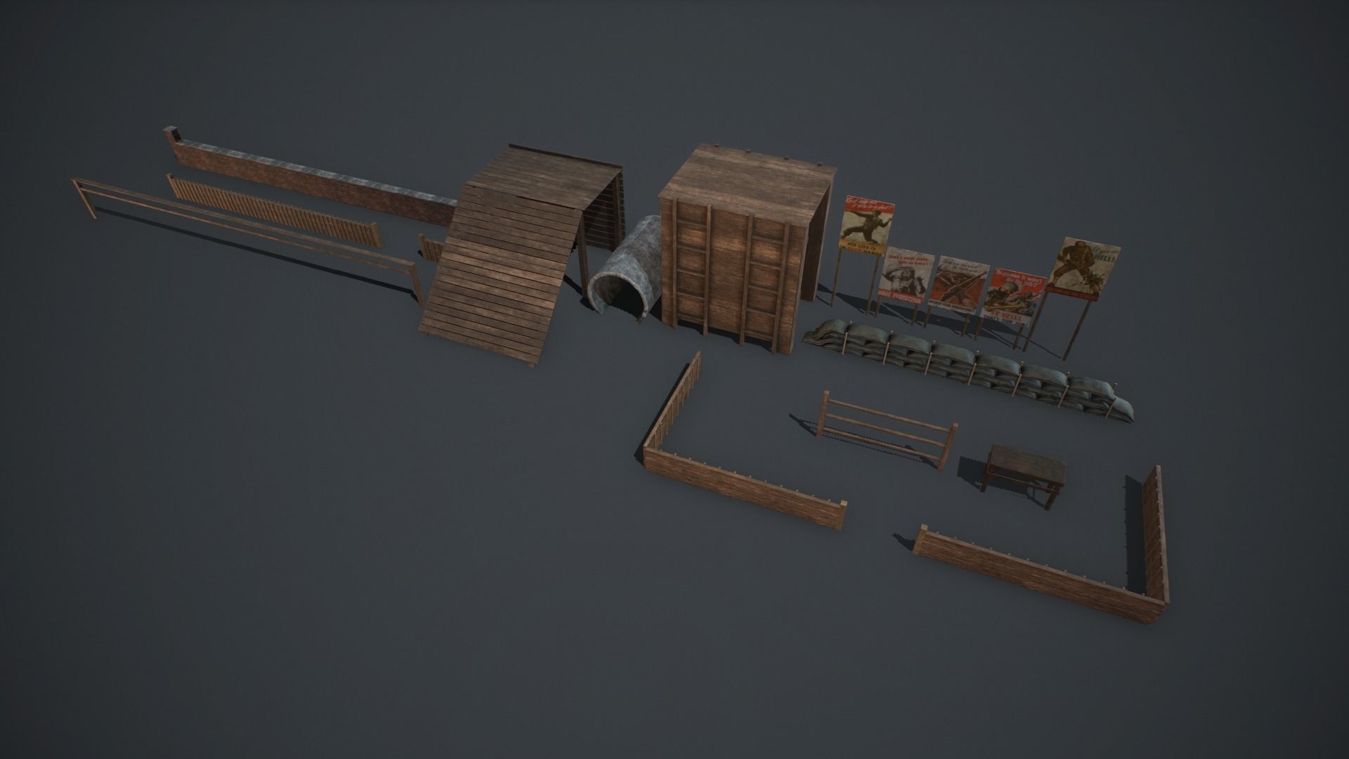 3D model Military Training Camp Set VR / AR / low-poly | CGTrader