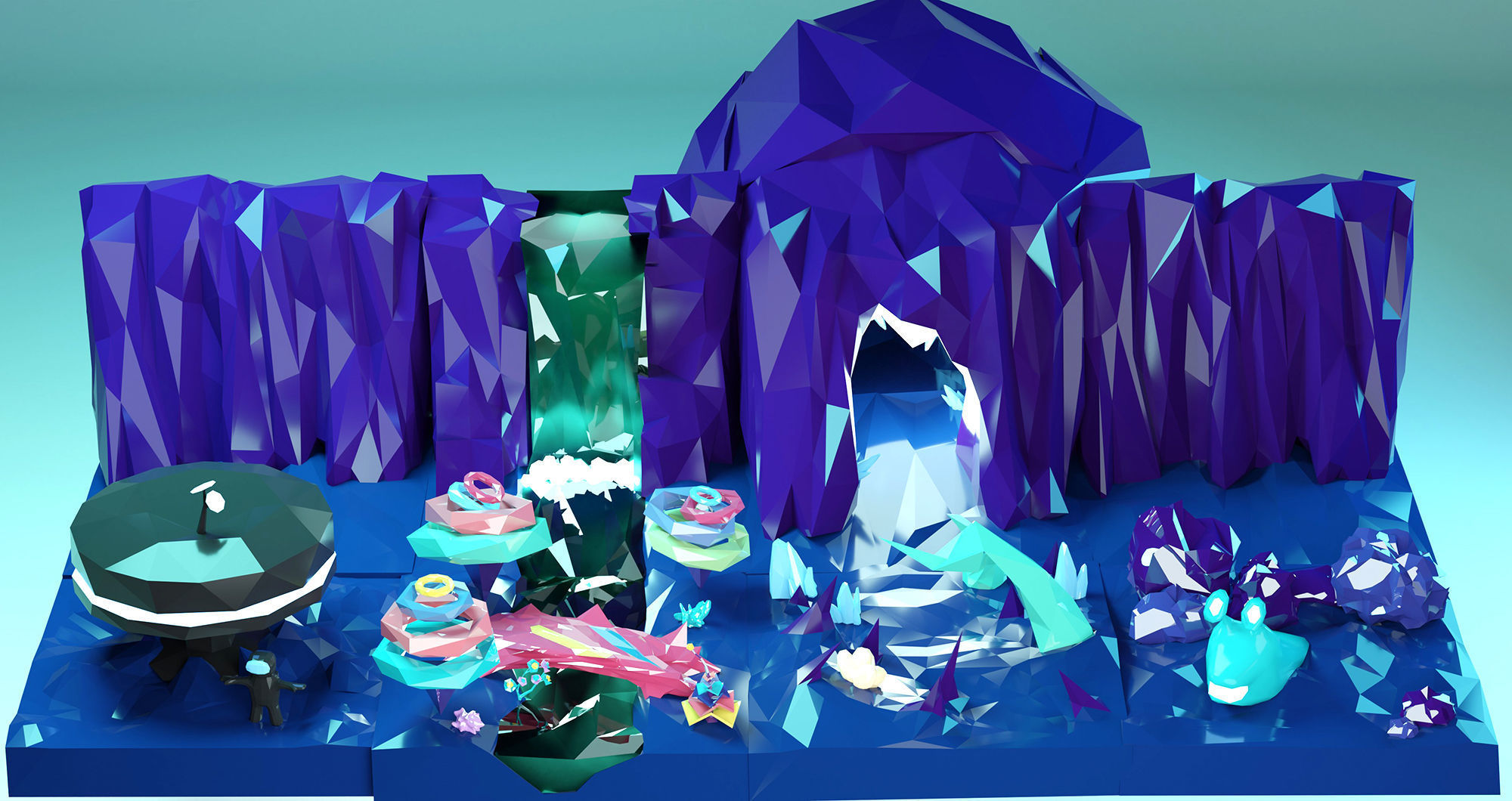 3D model Low poly space locations for games VR / AR / low-poly | CGTrader