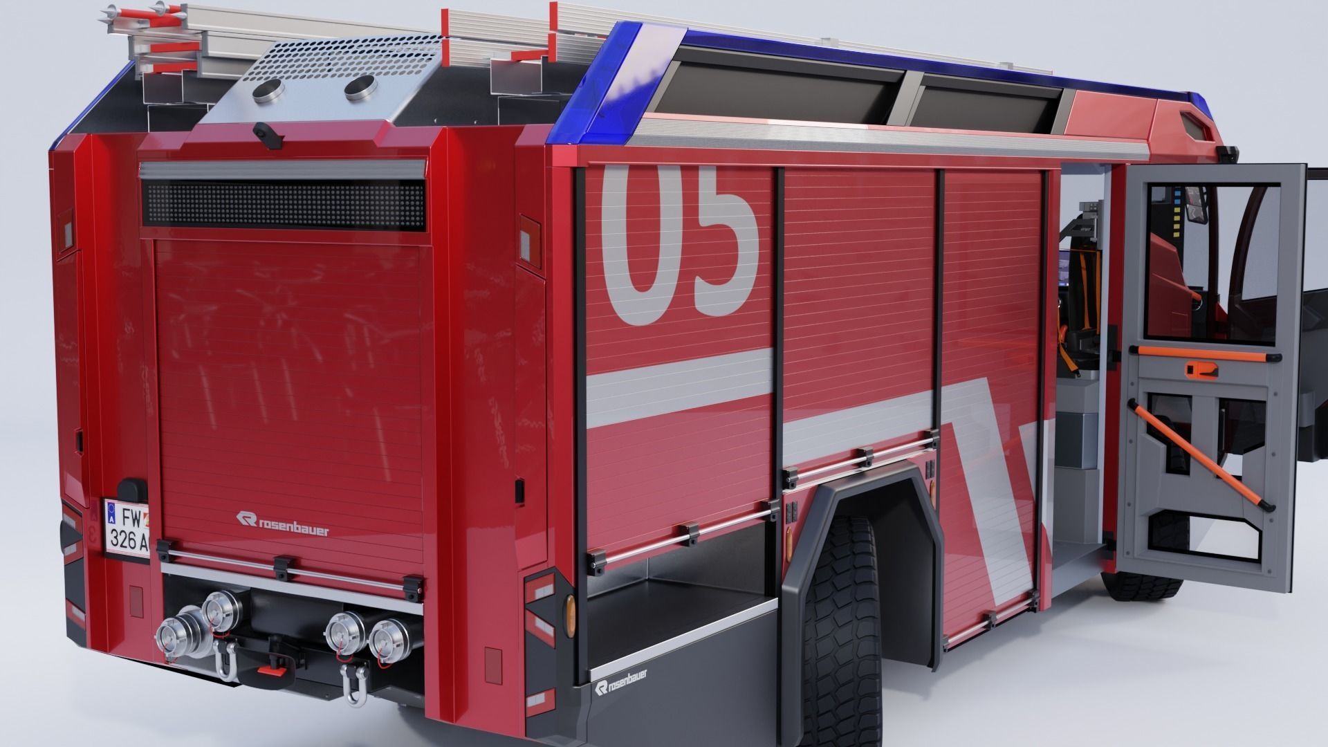 Rosenbauer RT Fire Truck 3D model rigged | CGTrader