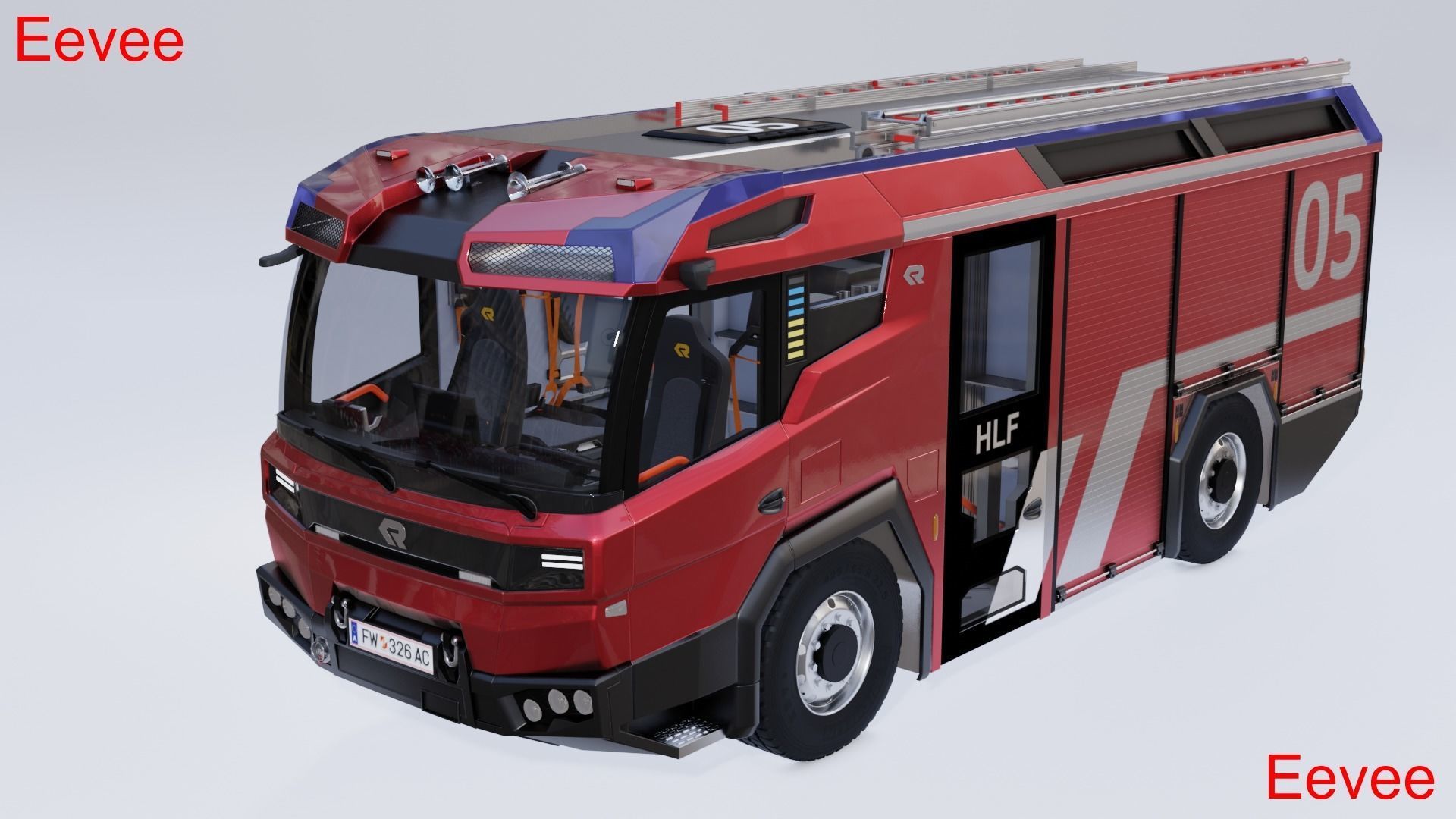 Rosenbauer RT Fire Truck 3D model rigged | CGTrader