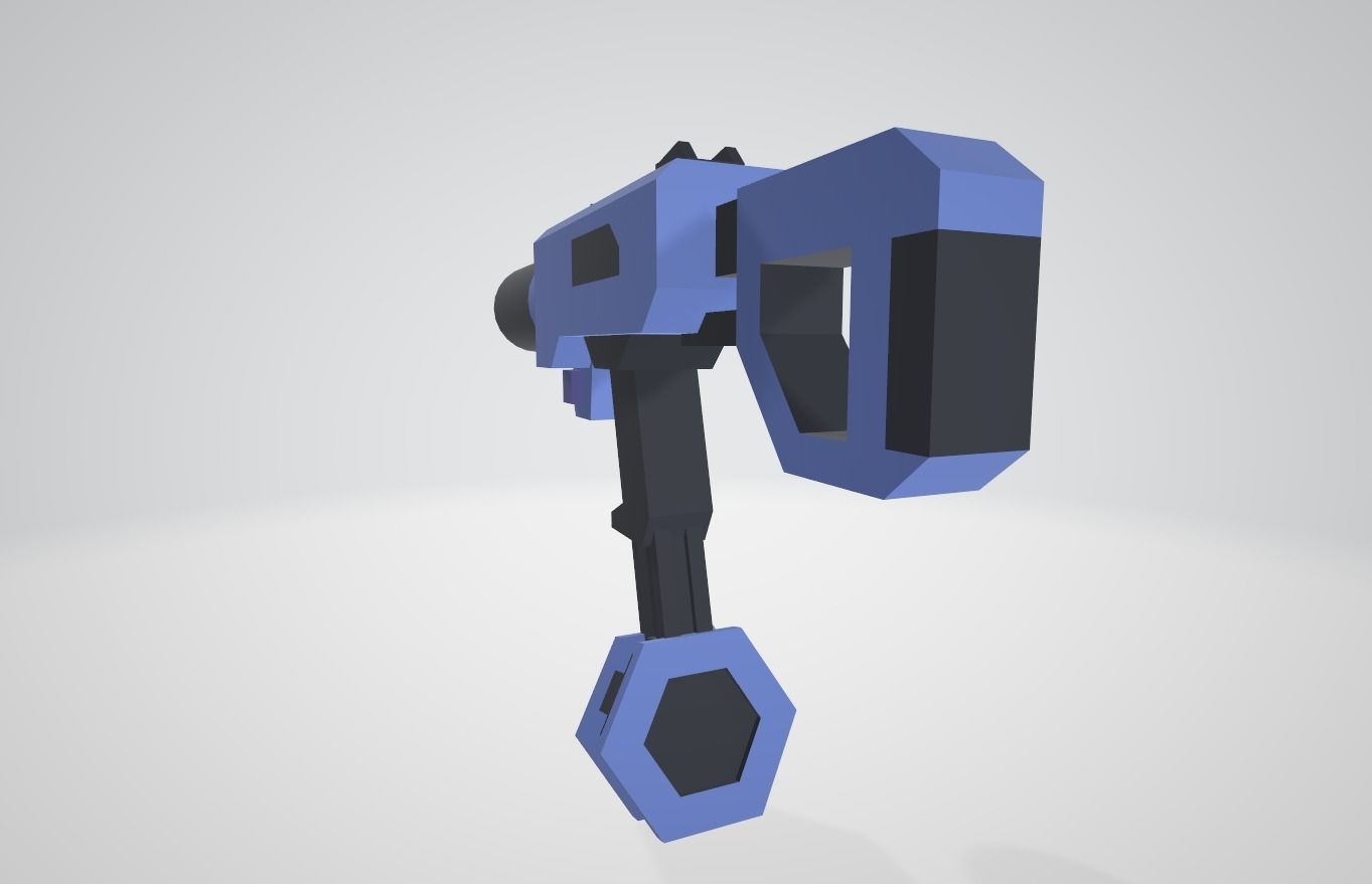 3D model Automatic submachine gun with a large magazine of ammunition ...