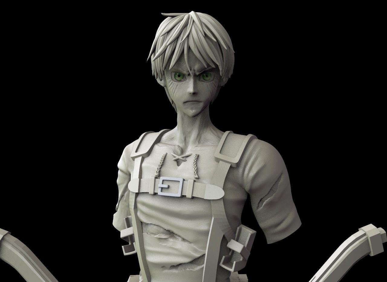 Eren Yeager Bust 3D model 3D printable | CGTrader