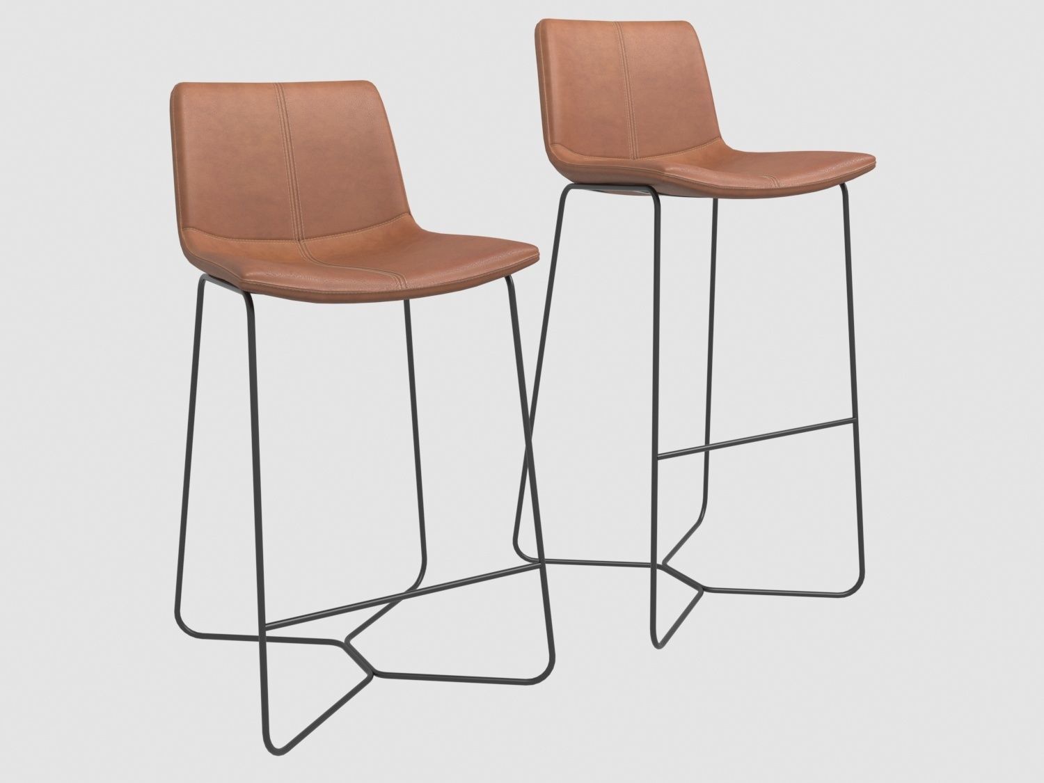 Slope Leather bar Stool West Elm 3D model | CGTrader
