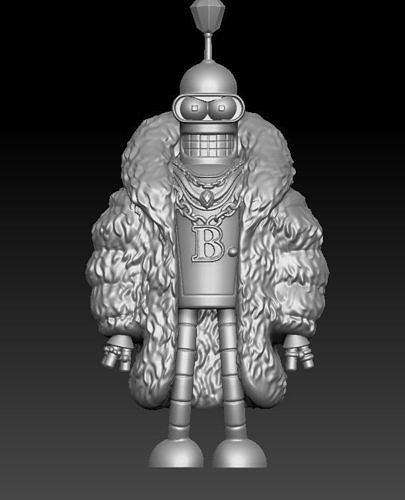 Bender Pimp statue from Futurama TV series 3D model 3D printable | CGTrader