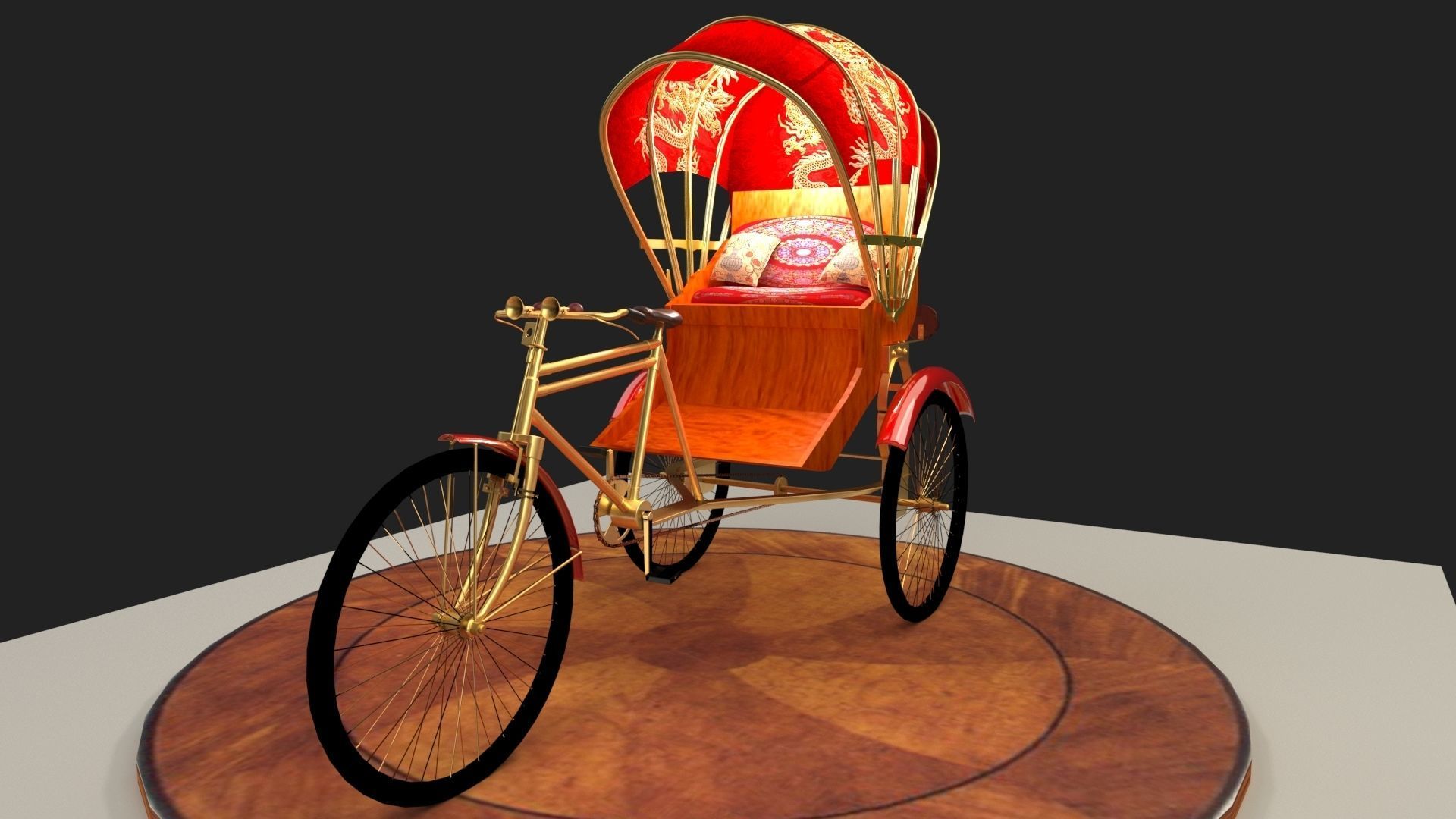 Chinese rickshaw 3D model | CGTrader
