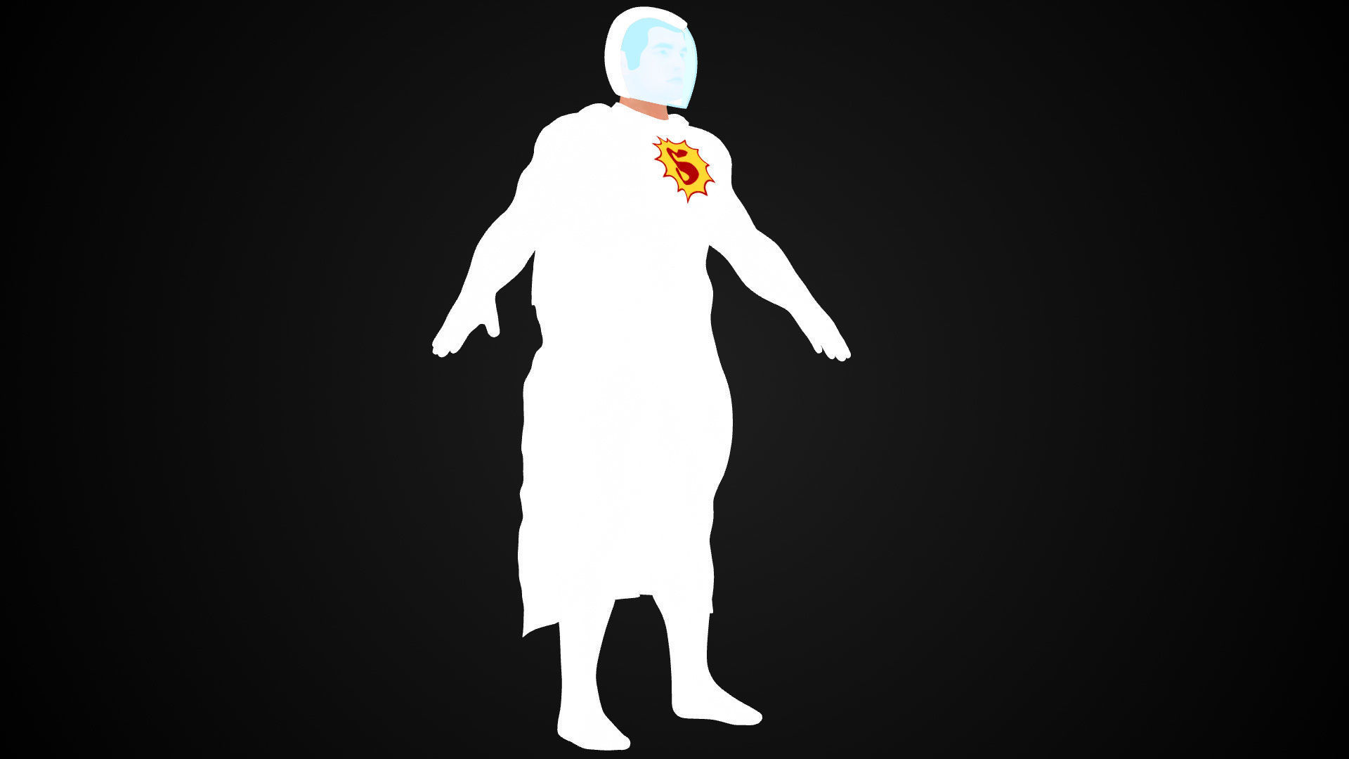 All Star Superman Solar White Suit 3D model rigged | CGTrader
