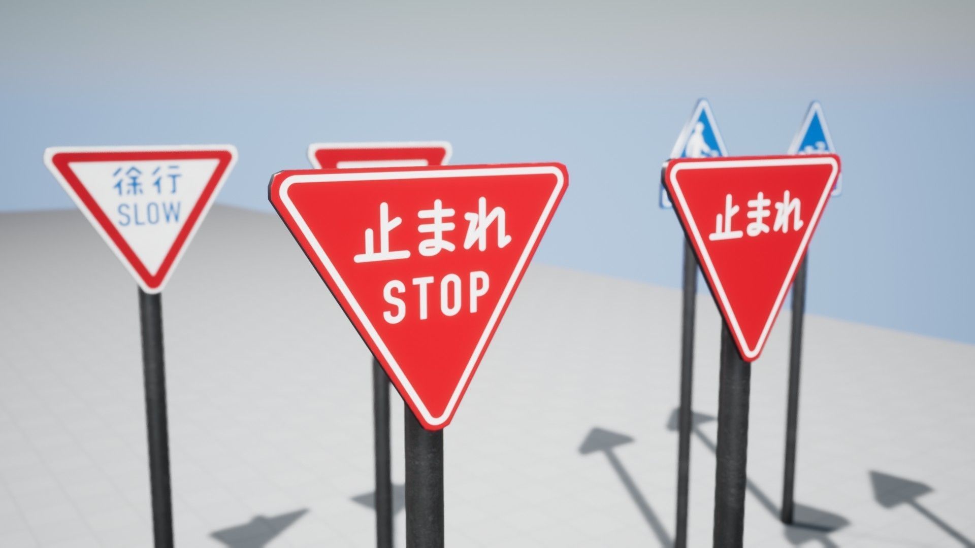 3D model Japanese Street Signs Pack - Over 100 Common Signs VR / AR ...