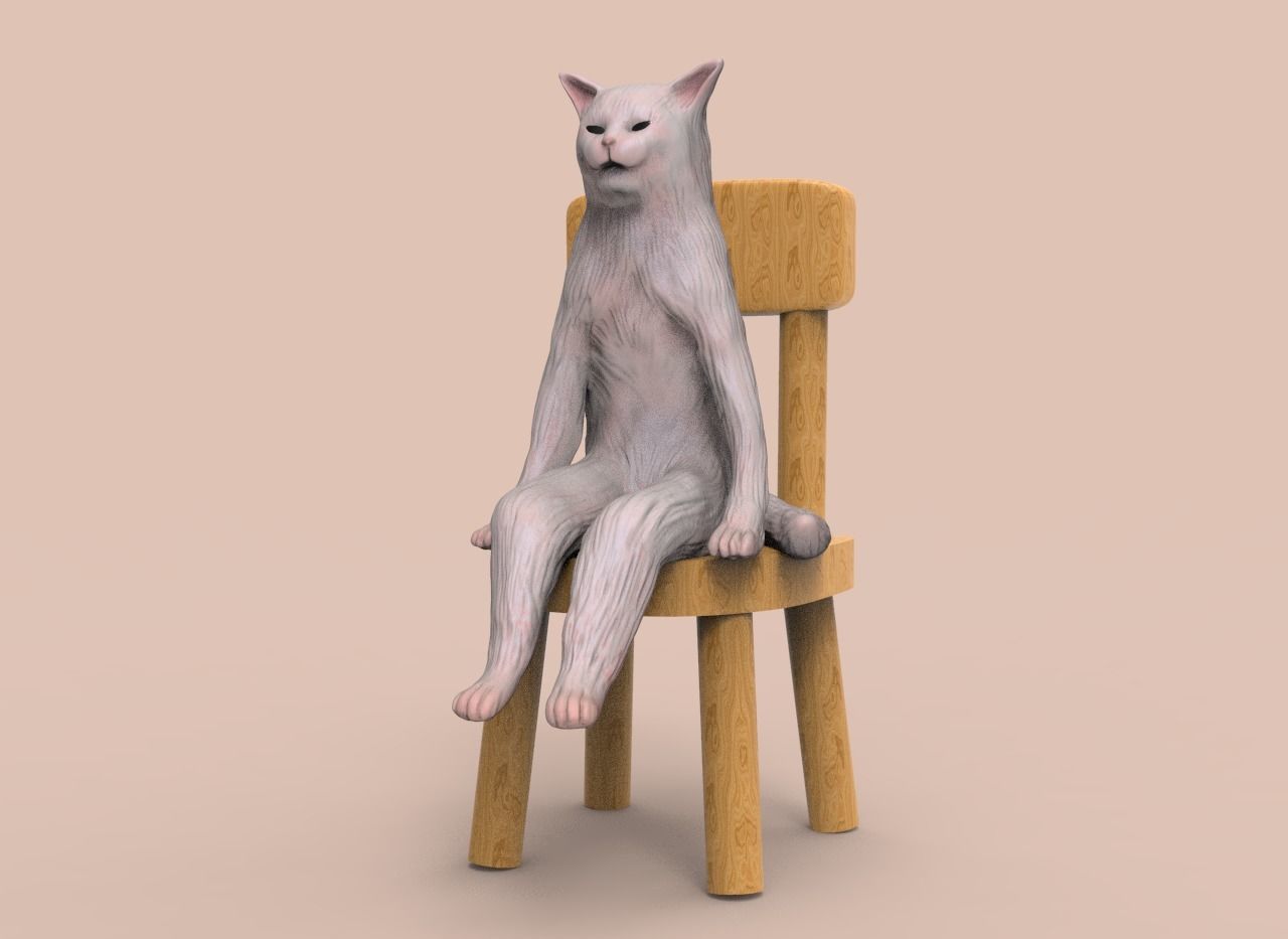Meme cat 3D model 3D printable | CGTrader