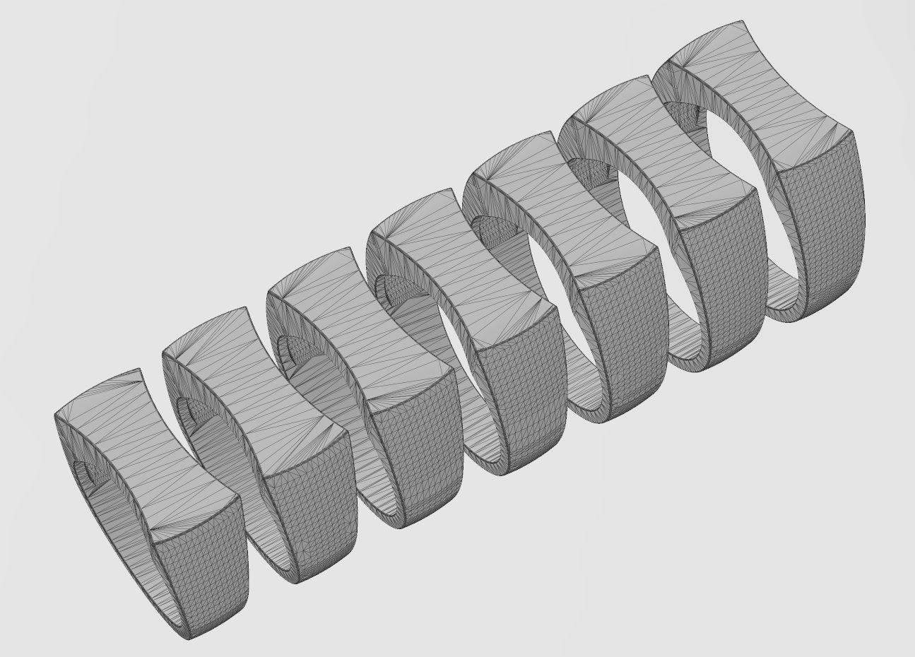 Concave sides rectangular signet ring 3D model 3D printable | CGTrader