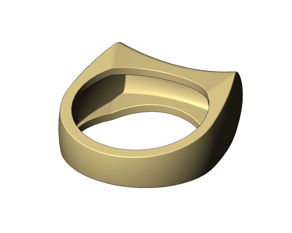 Concave sides rounded top rectangular ring 3D model 3D printable | CGTrader