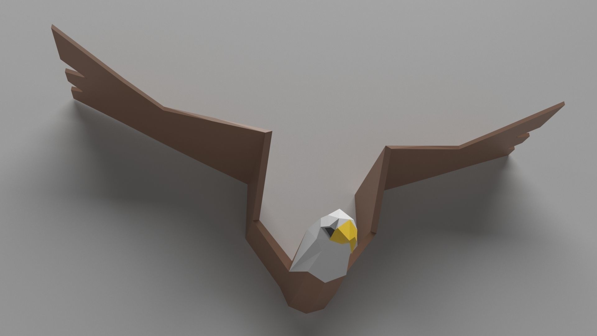 lowpoly Eagle 3D print model Low-poly 3D model wall art 3D model 3D ...