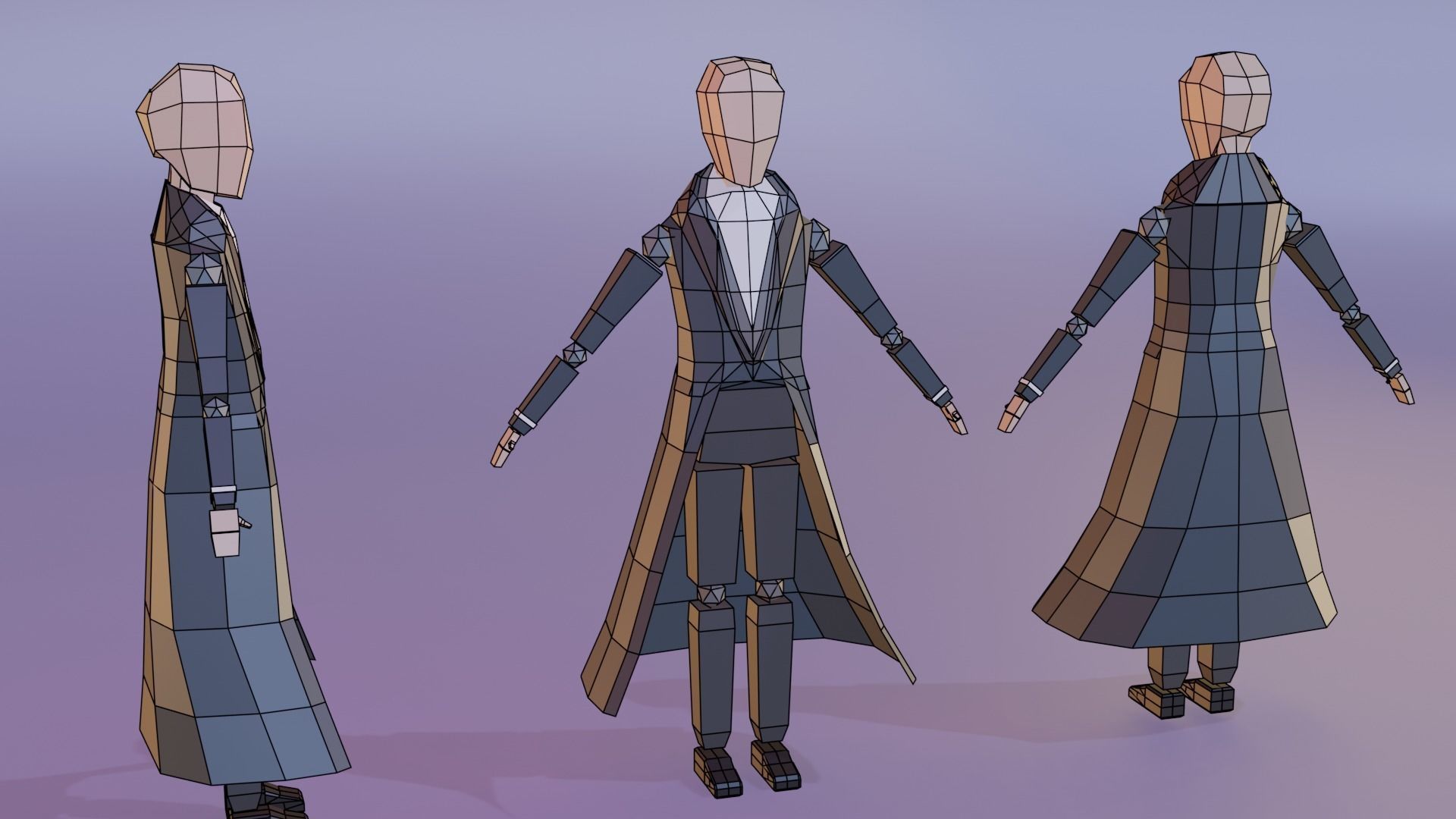 Low Poly Detective free VR / AR / low-poly 3D model animated | CGTrader