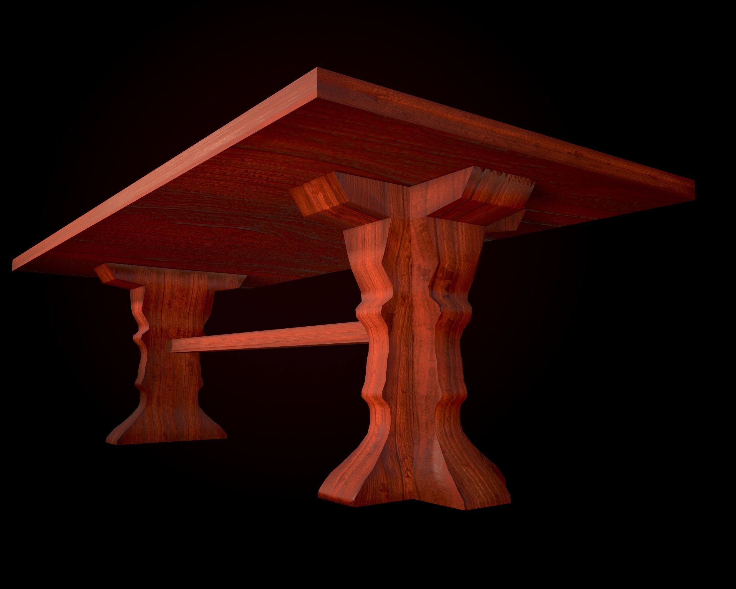 Free Wooden Table - Simple Free 3D Model free VR / AR / low-poly 3D ...