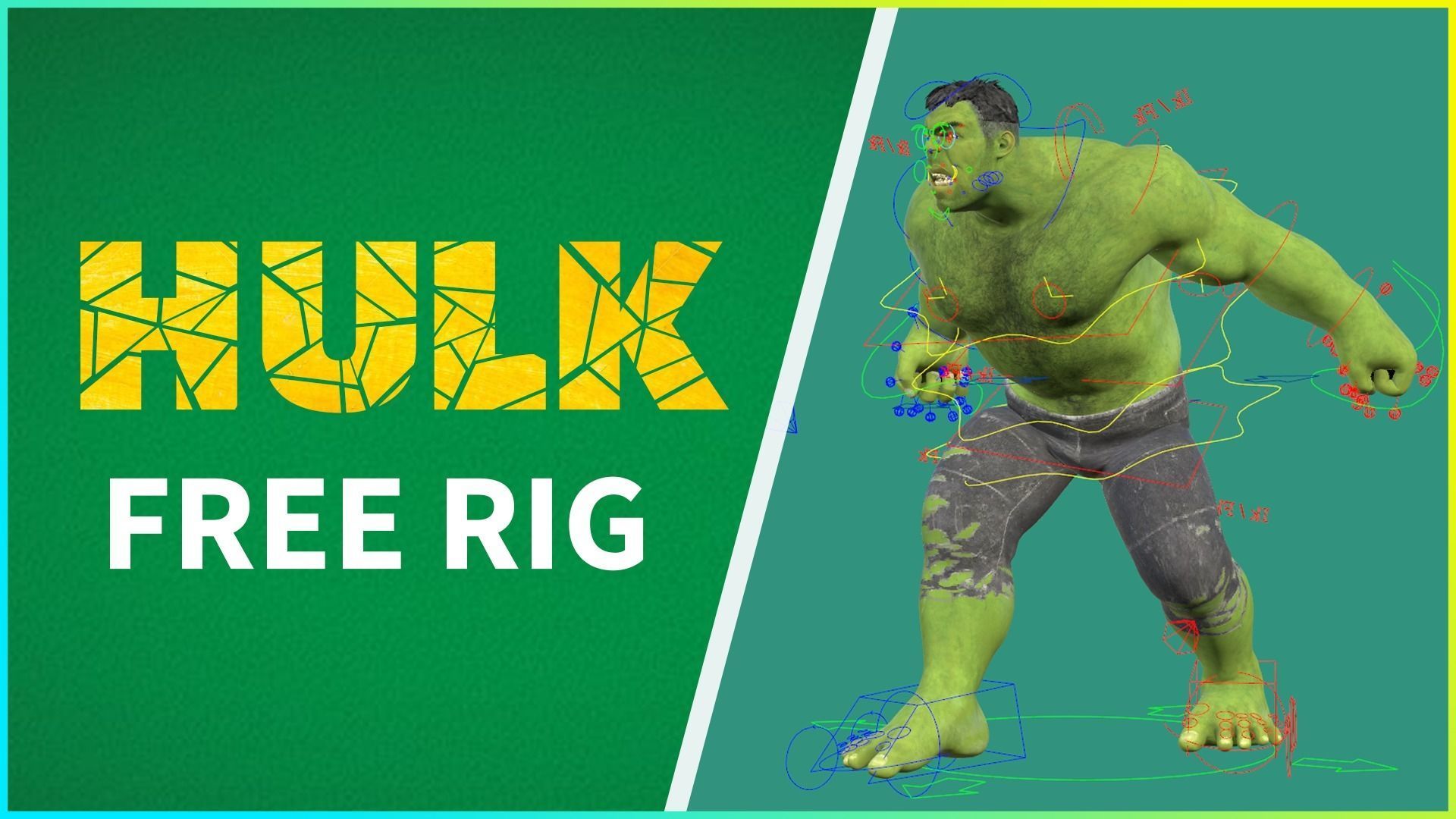 FREE HULK RIG 3D free VR / AR / low-poly 3D model animated rigged ...