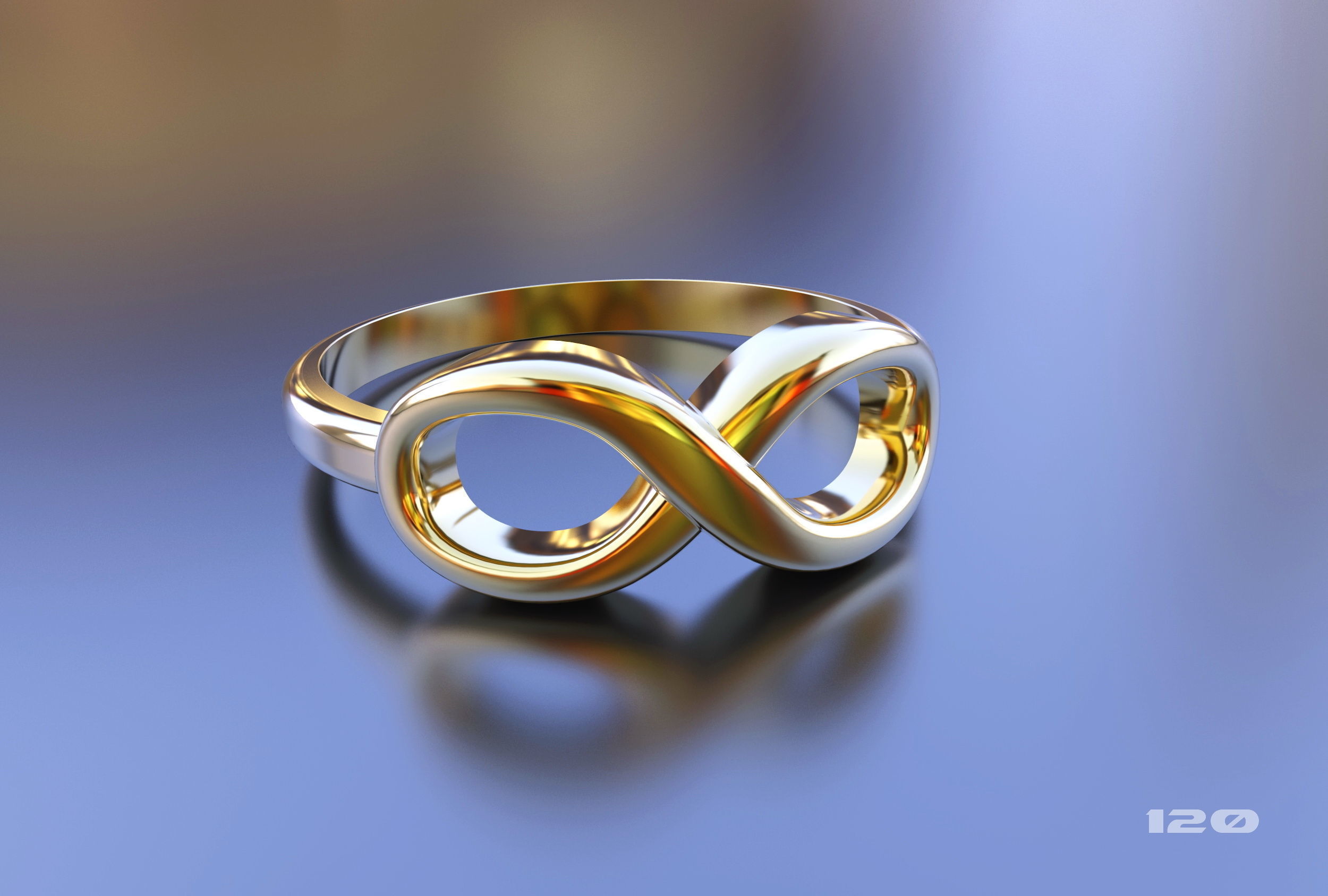 Infinity Ring Gold Silver Steering Steel 3D model 3D printable | CGTrader