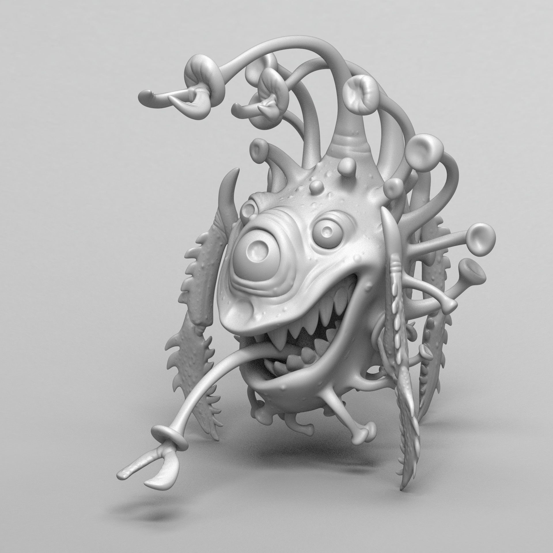 Funny coronavirus monster 3D print model 3D model 3D printable | CGTrader