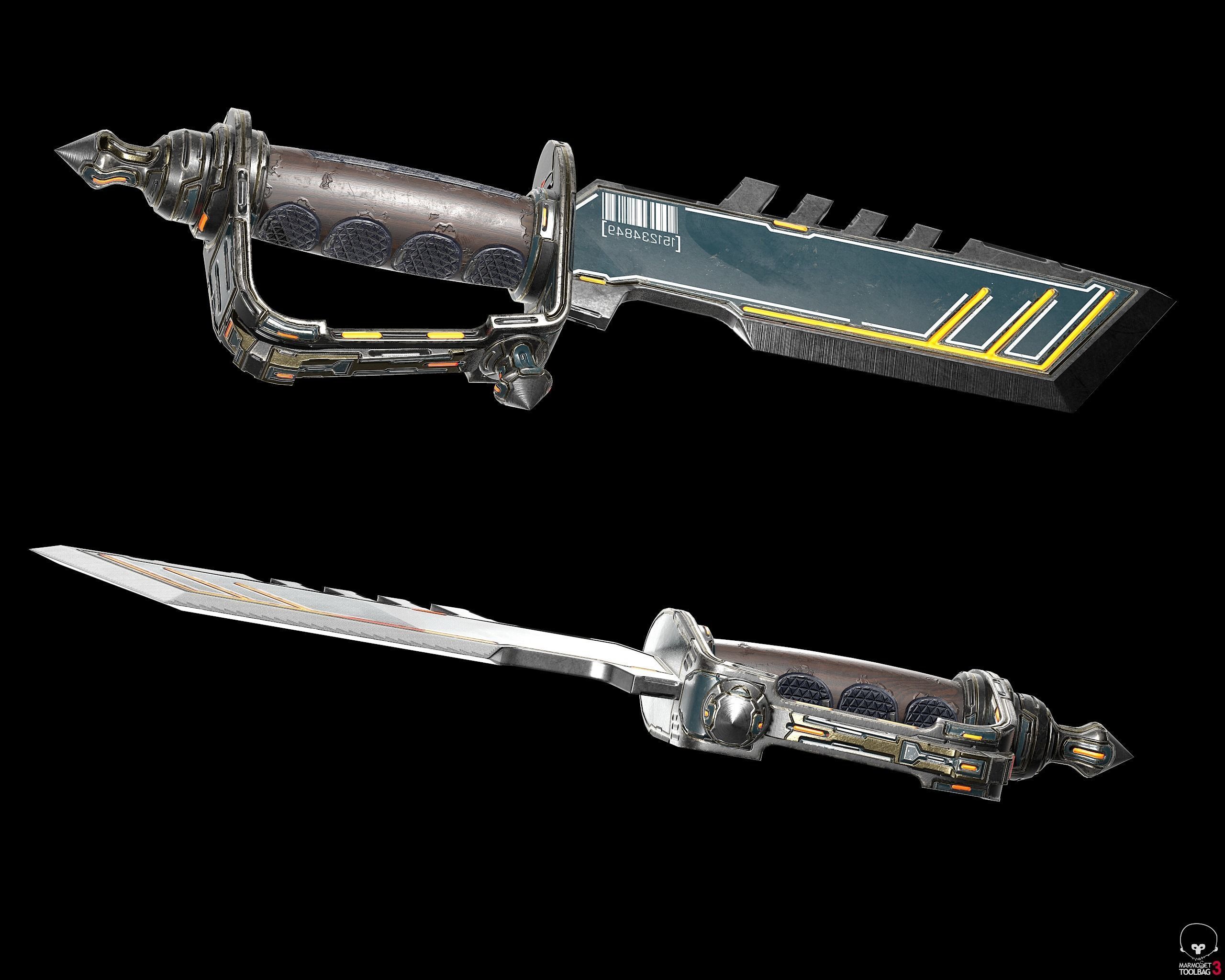 3D model Sci-Fi Dagger VR / AR / low-poly | CGTrader