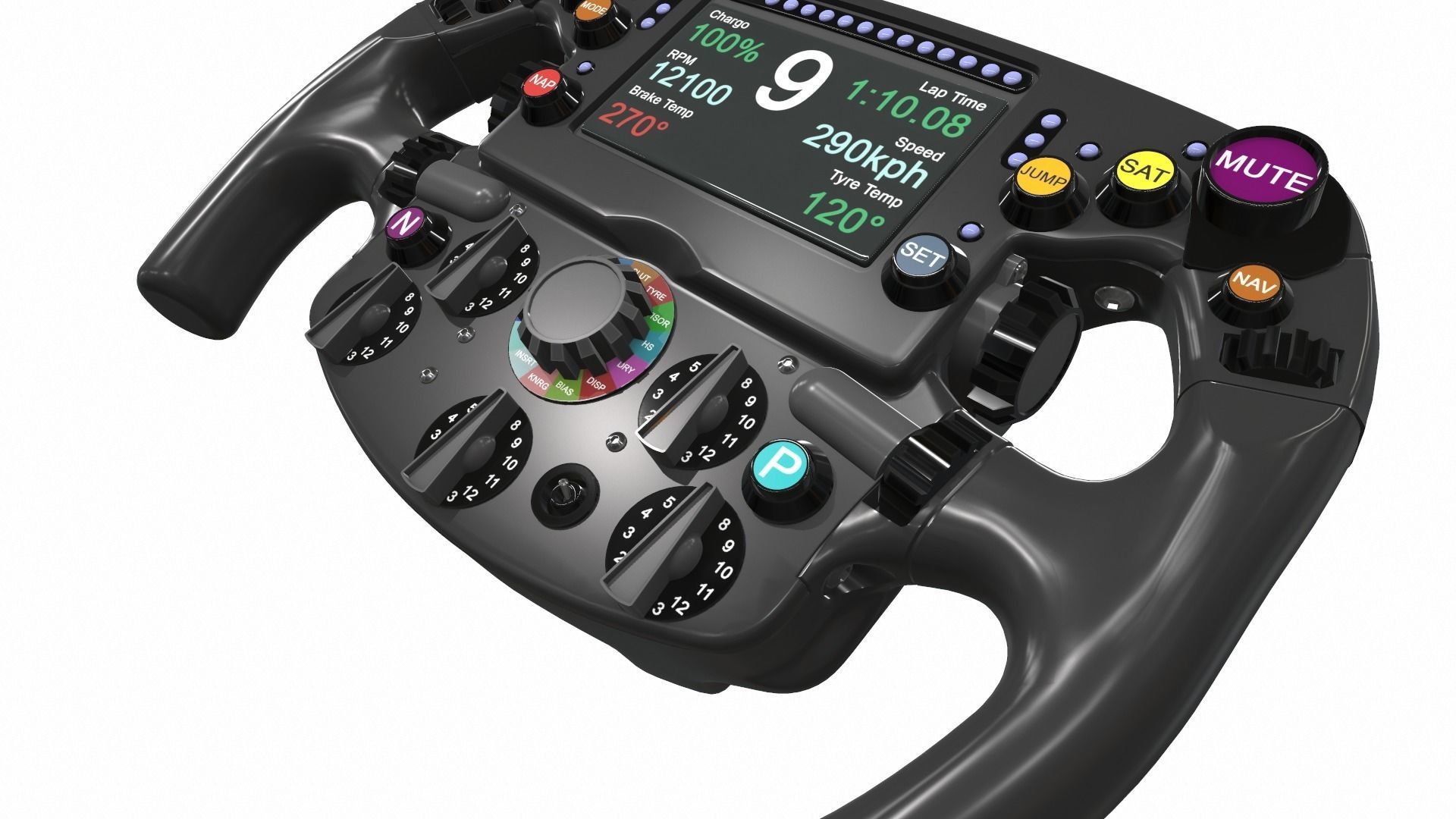 Car f1 steering wheel 4 min 3D model | CGTrader